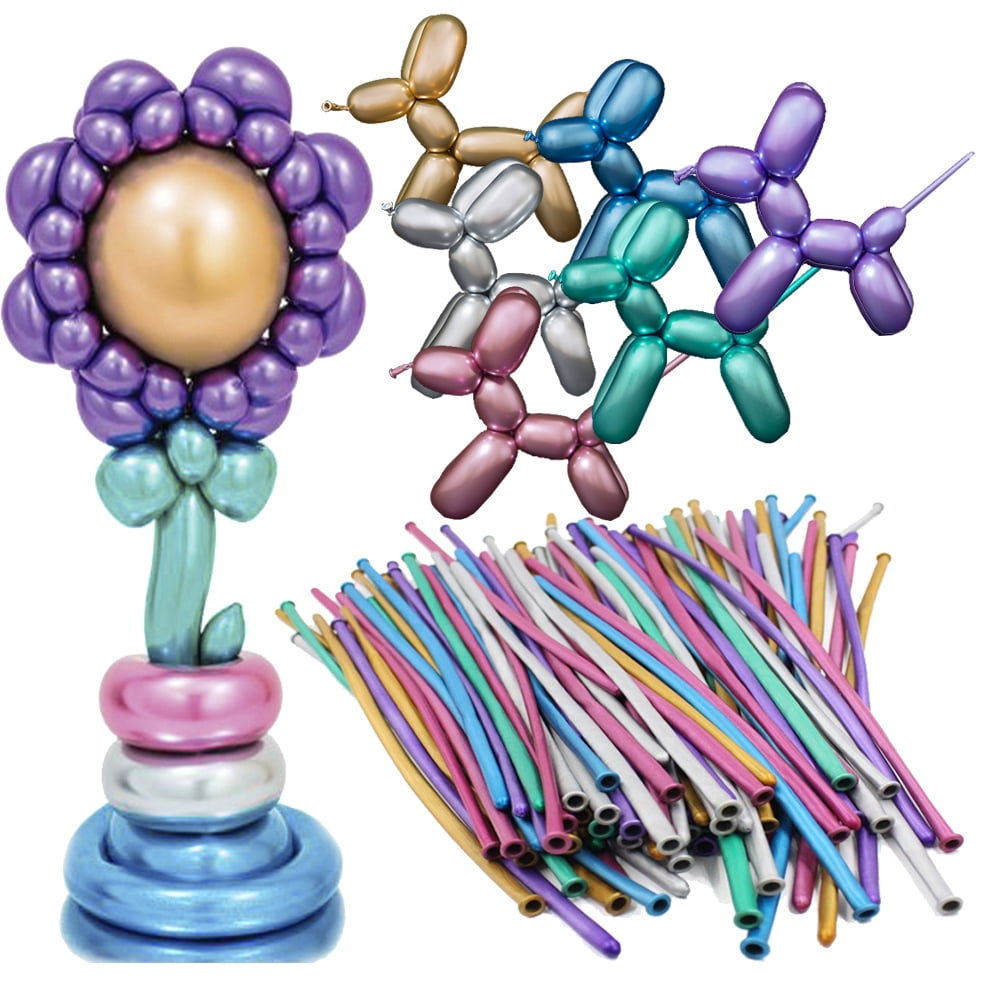 ANAHAT Metallic Long Balloons, Assorted Colors, 50 pcs - Walmart.com