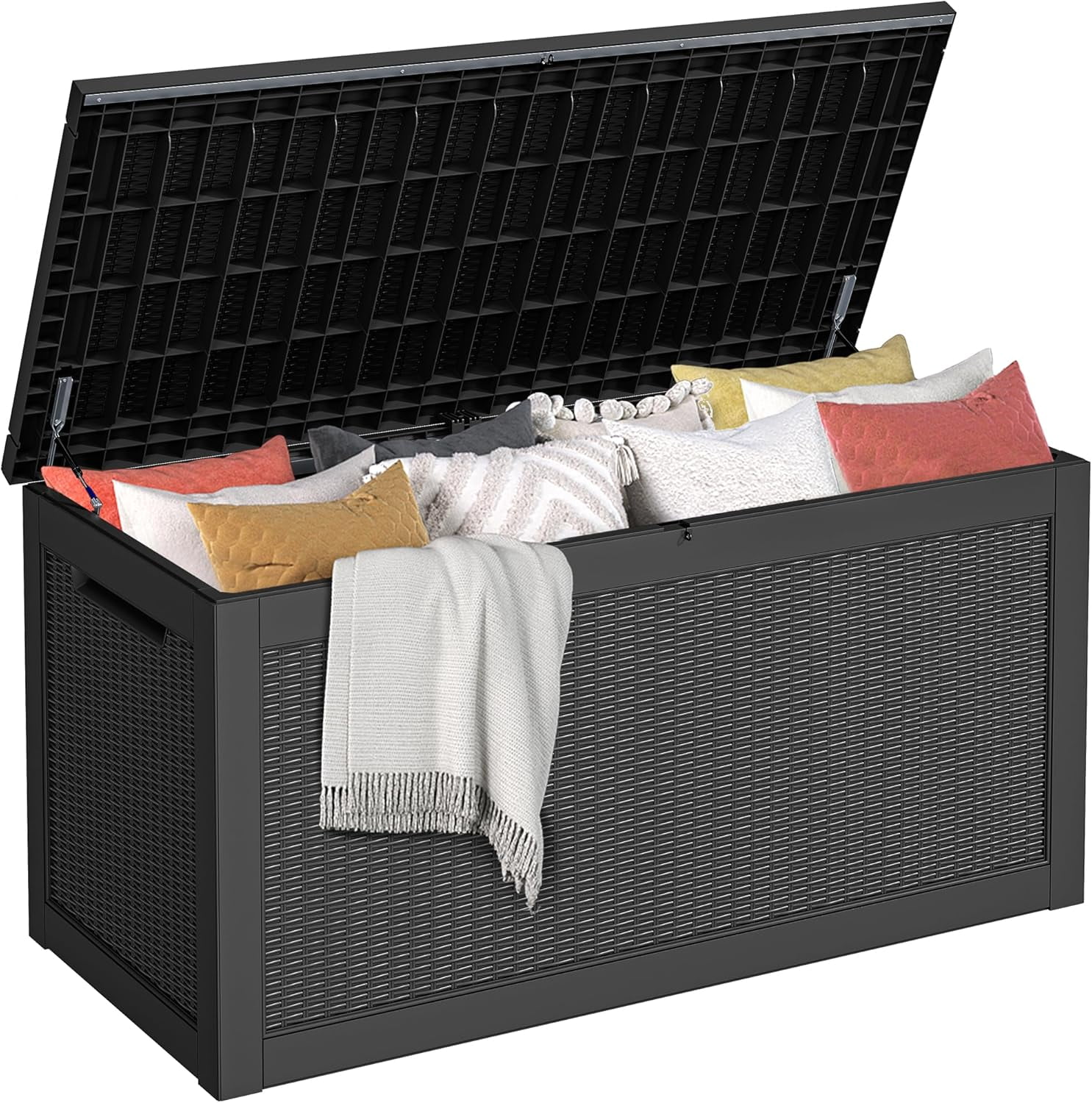 260 Gallon XXL Extra Large Deck Box, Resin Outdoor Storage Container ...