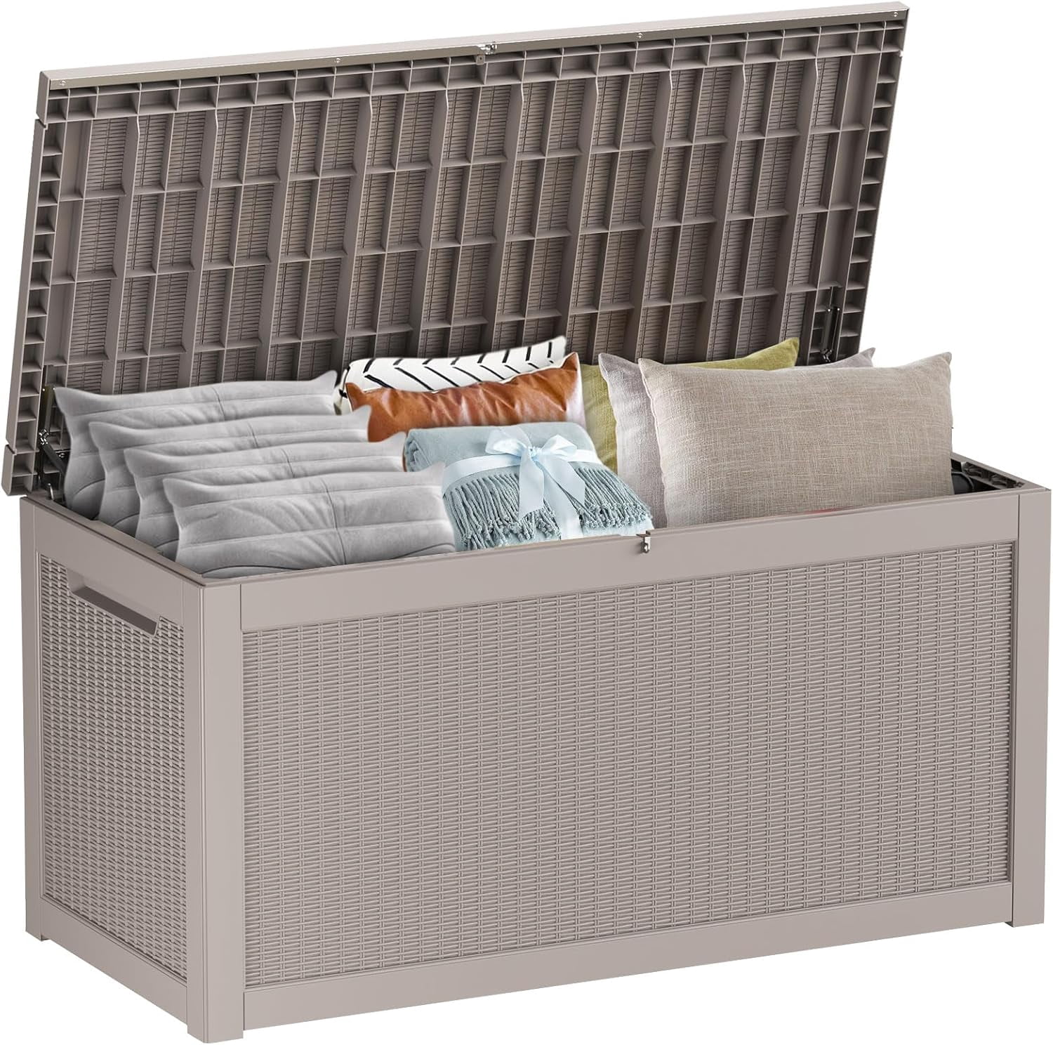 260 GallonDeck Box with Lock - Resin Waterproof Outdoor Storage Box for ...