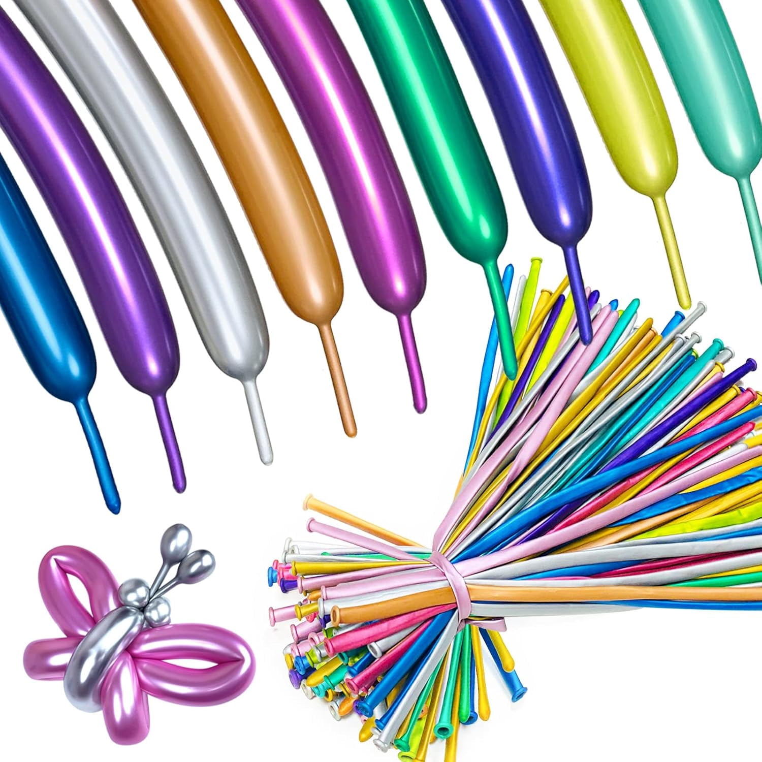 260 Long Balloons 100 Pack Red Twisting Animal Balloons Thickening ...