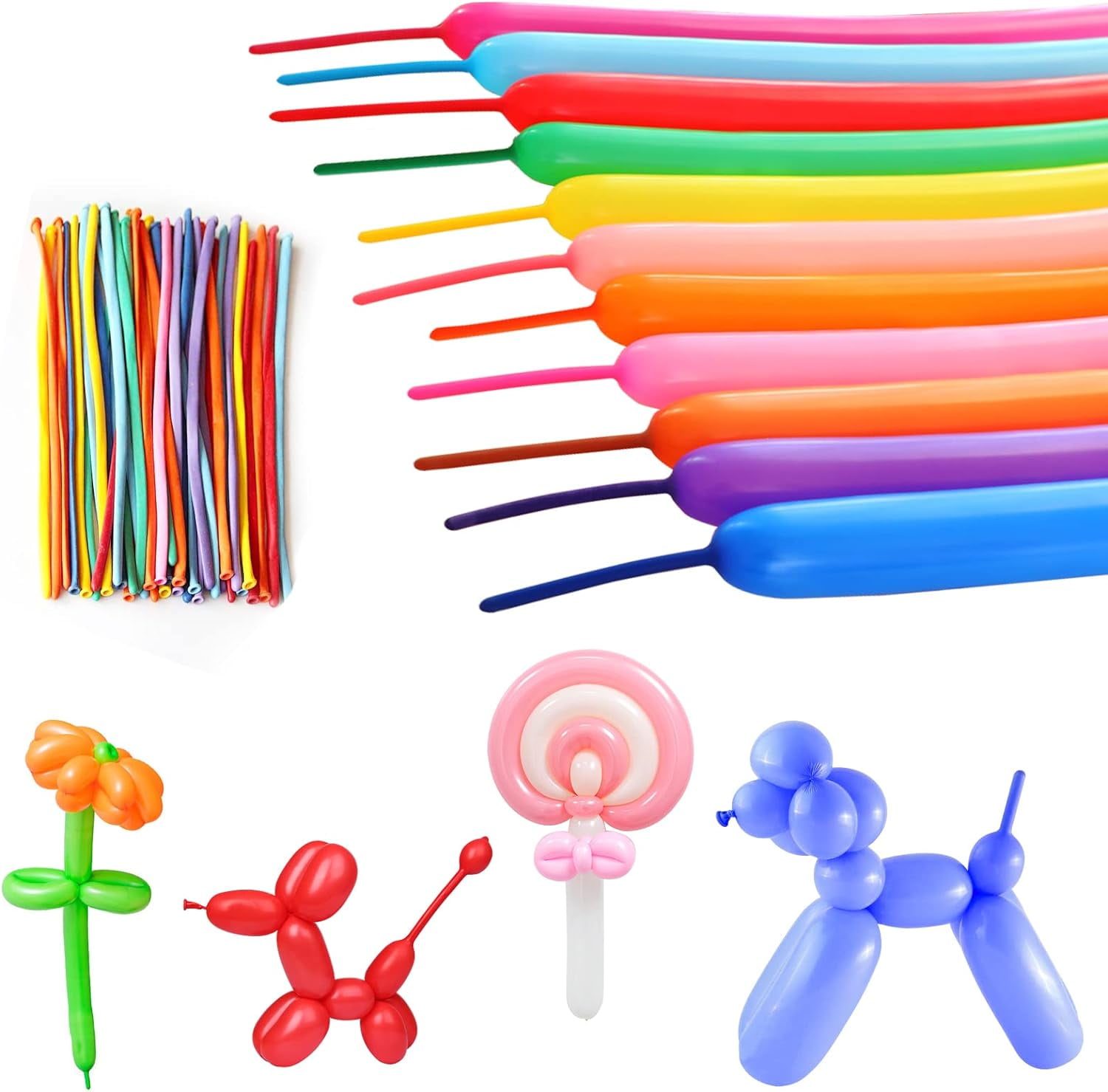 260 Long Balloons 100pcs Colors Balloons Animal Kit Premium Latex ...