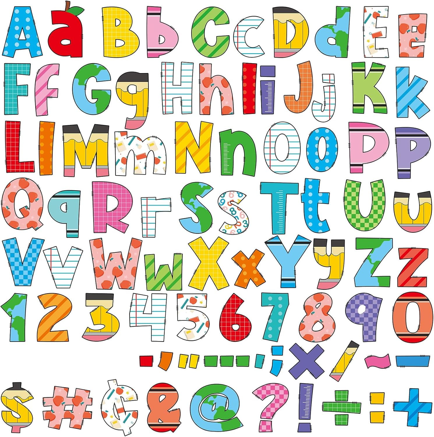 260 PCS Colorful Bulletin Board Letters for Classroom Letters Combo ...