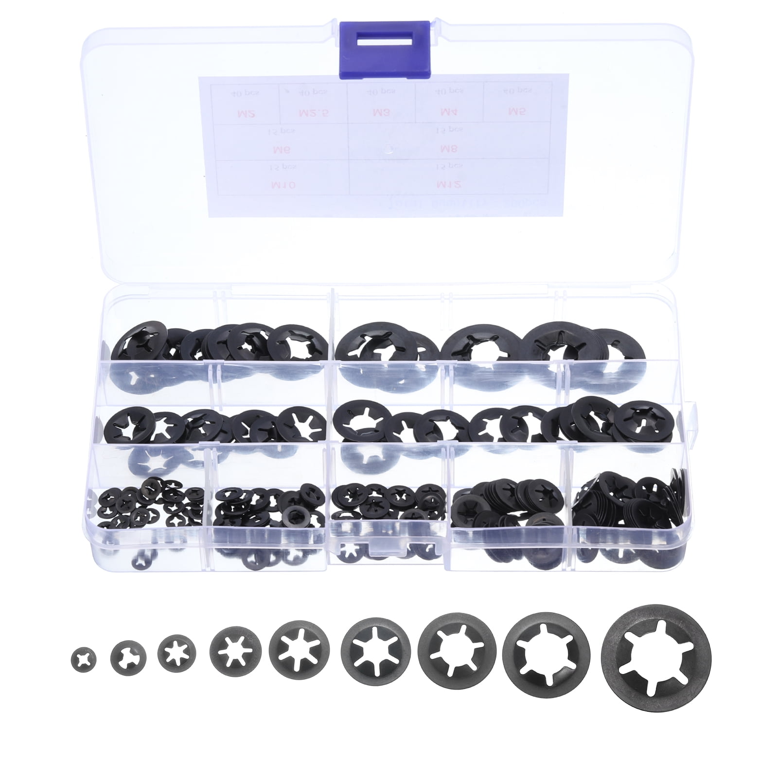 260 Packs Internal Tooth Star Lock Washers Set M2 M2.5 M3 M4 M5 M6 M8 ...