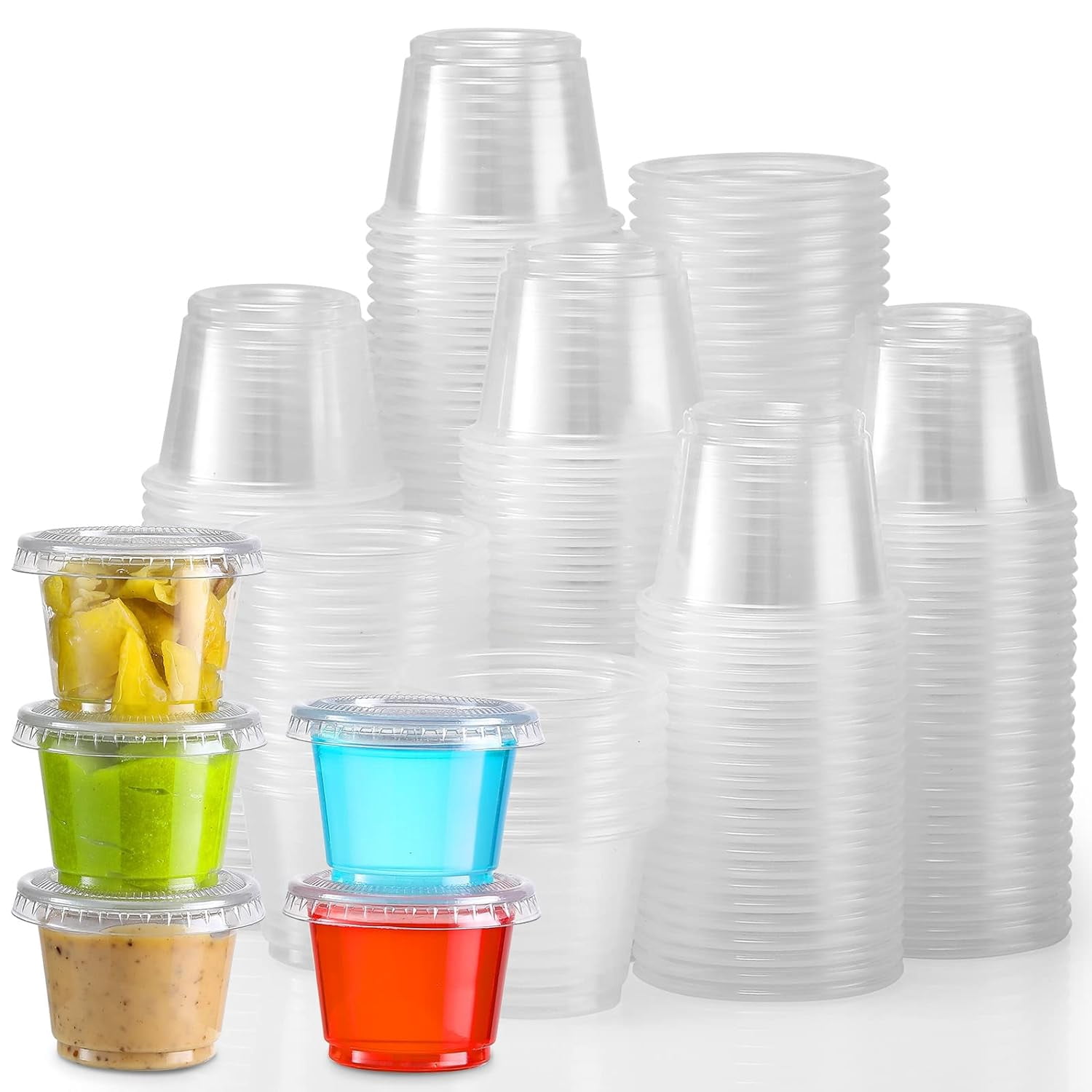 260 Sets - 1 oz Jello Shot Cups, Small Plastic Containers With Lids ...