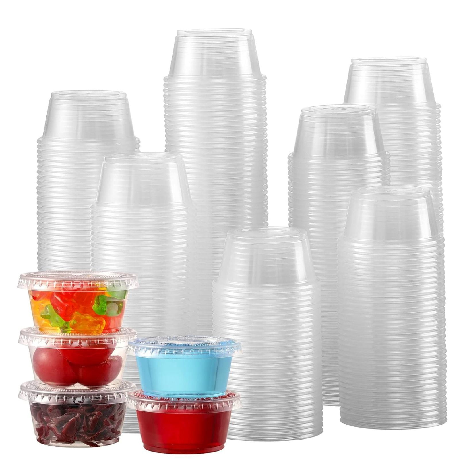 [260 Sets - 2 oz ] Jello Shot Cups, Small Plastic Containers with Lids ...