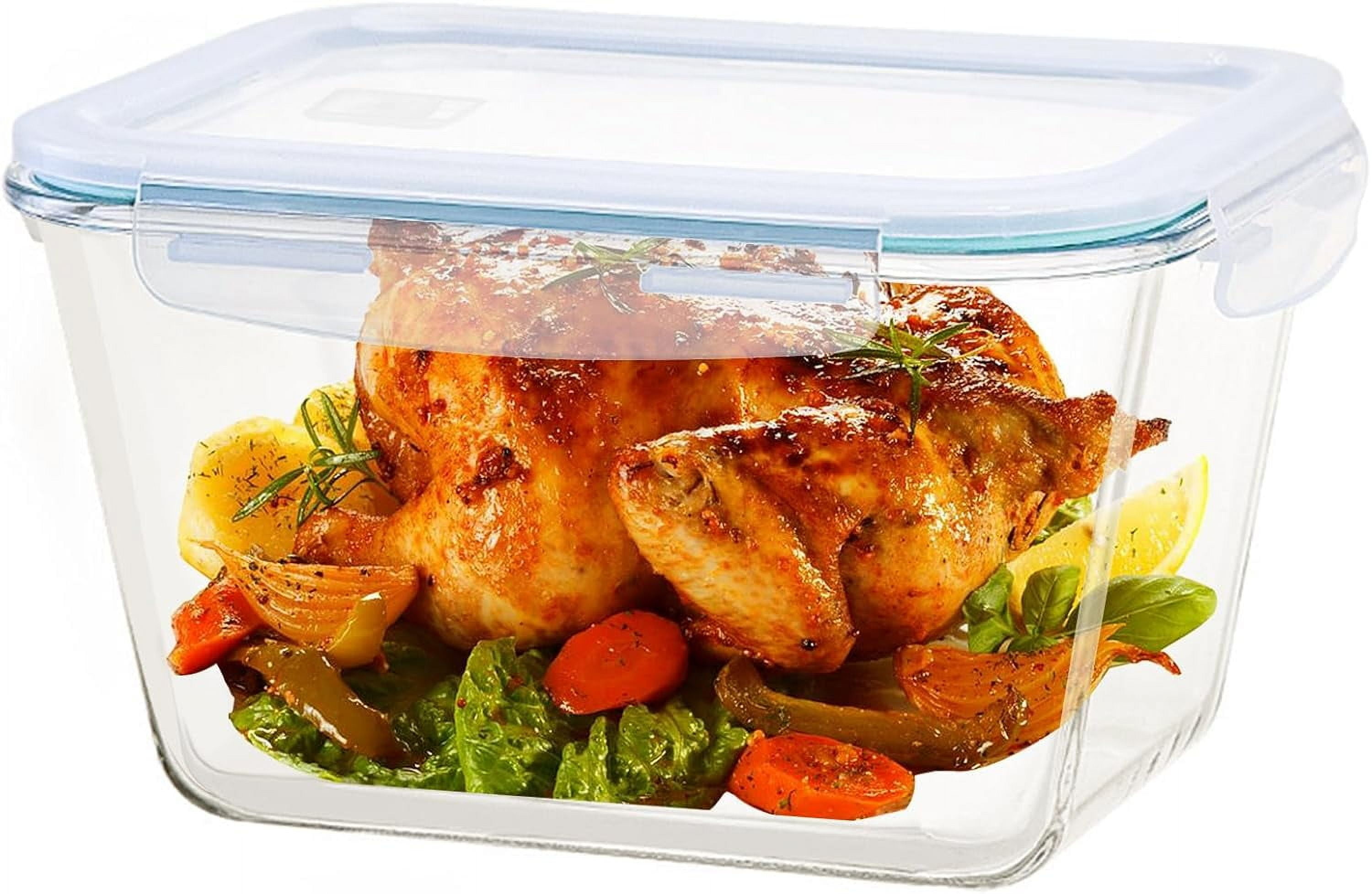 2600 ML /88oz/ 11 Cup LARGE Glass Food Storage Container with Airtight ...