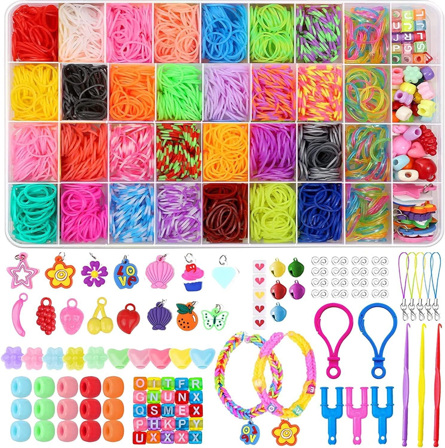 2600+Rubber Band Bracelet Kit, Loom Bracelet Making Kit, Rubber Bands ...