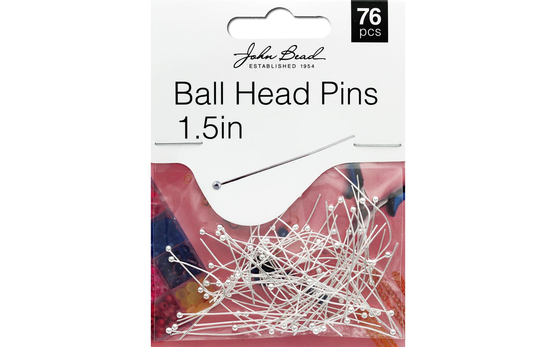 26001401-012 JOHN BEAD MHF BALL HEAD PIN 1 5 24GA SLV 76PC - Walmart.com