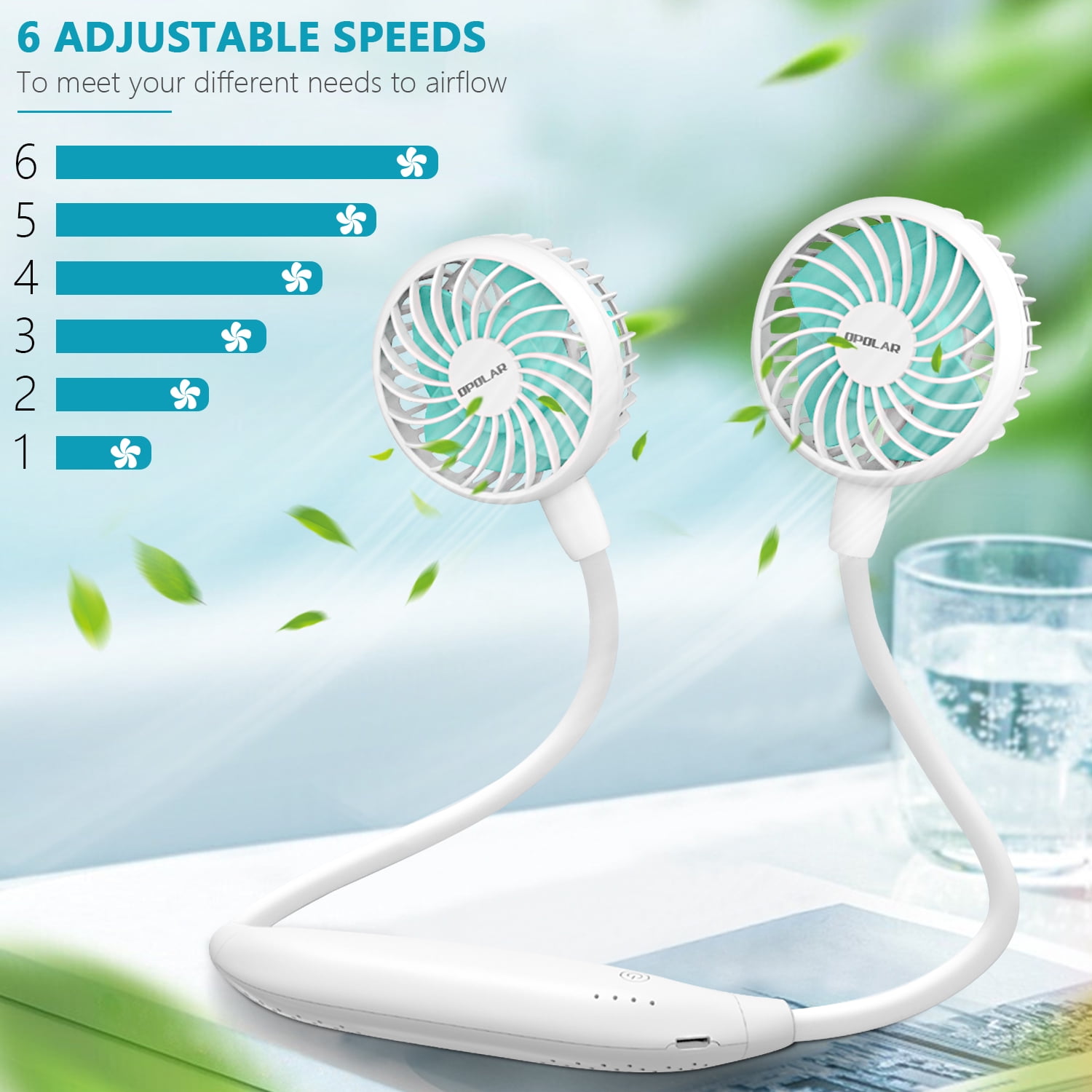 2600Mah Battery Small Travel Fan White Portable Fan - Walmart.com