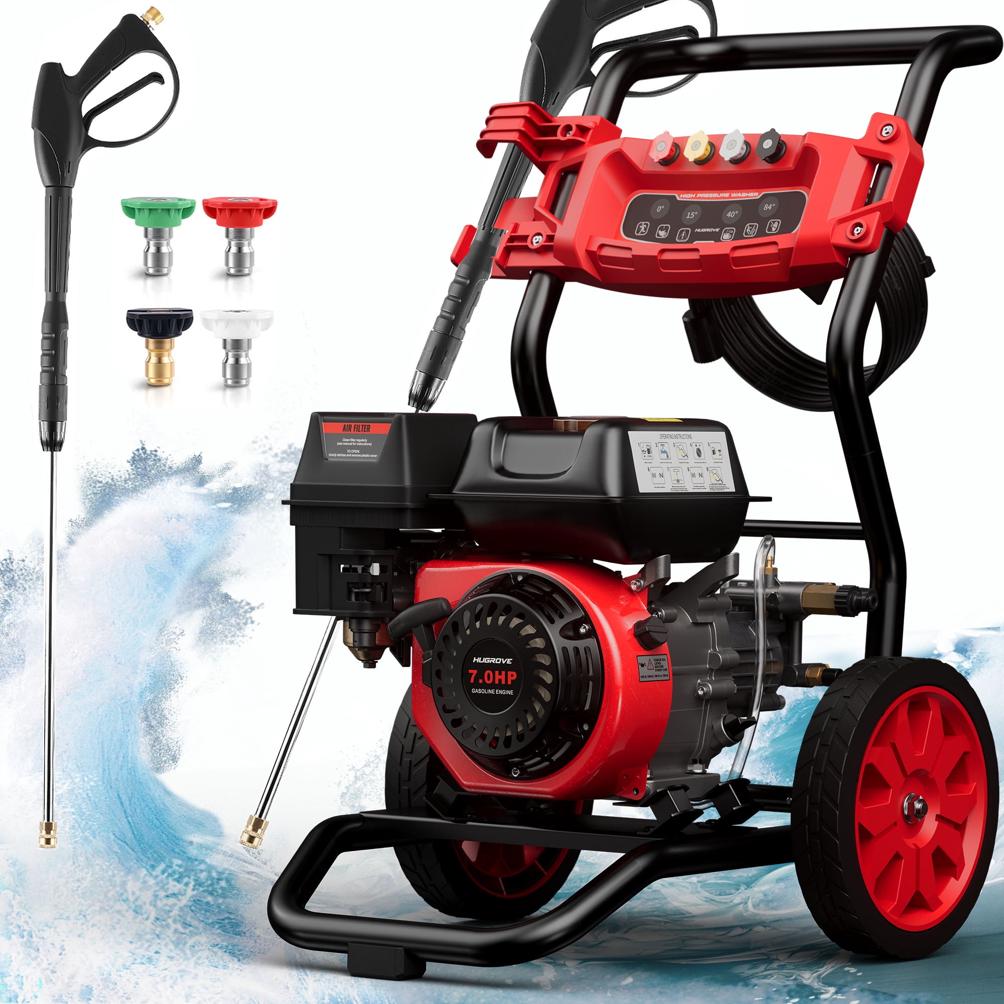 3500PSI 2.6 GPM Gas Pressure Washer, Seizeen High Water Pressure Power ...