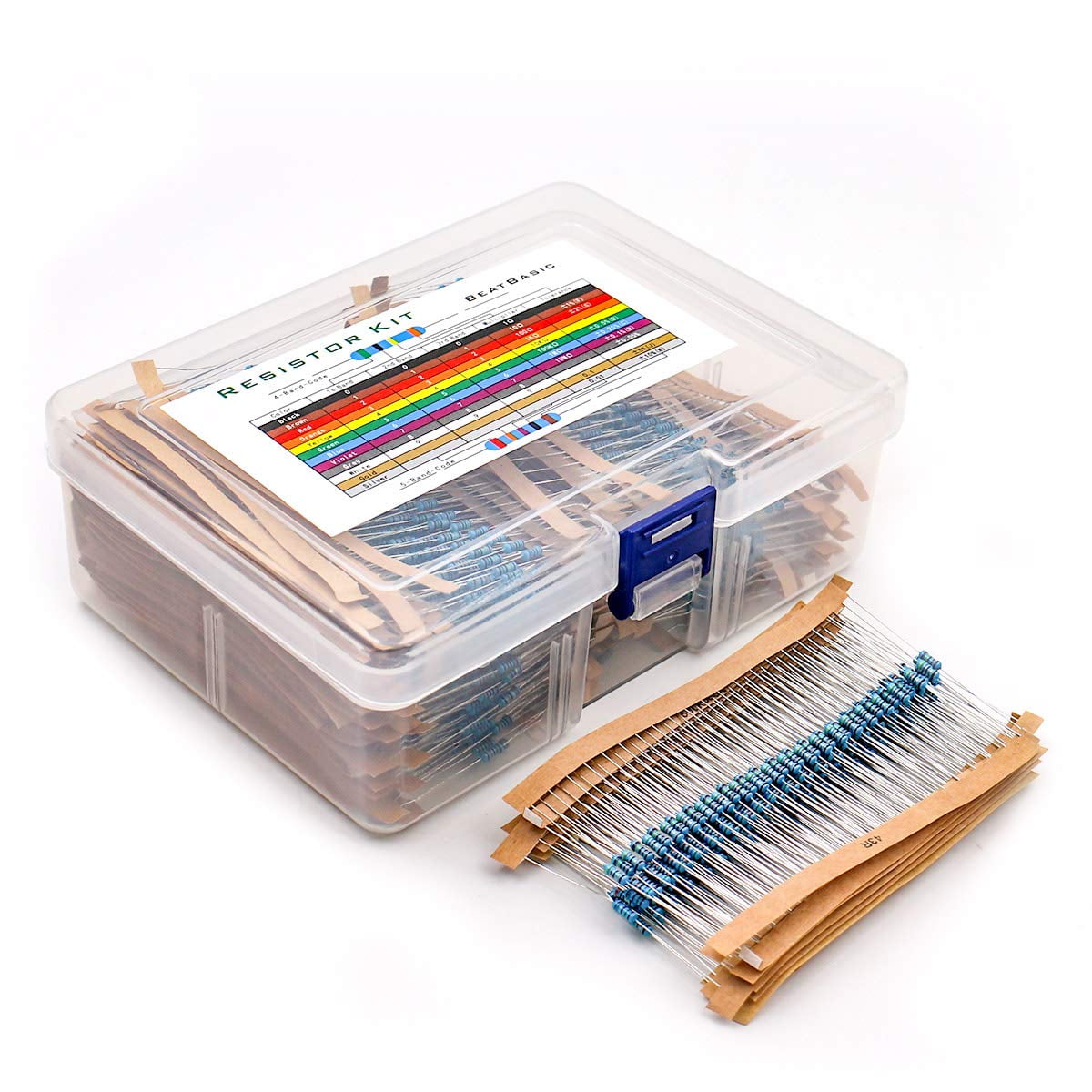 2600Pcs 130 Values 1 Ohm-3M Ohm 1/4W Electrical Resistor Kit With ...