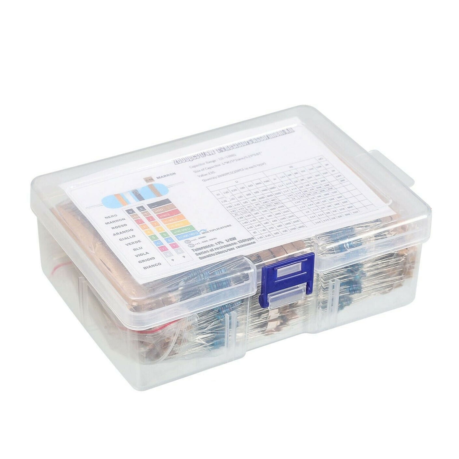 2600Pcs Metal Film Resistor Assortment Kits 1Ohm-10MOhm 130 Values ...