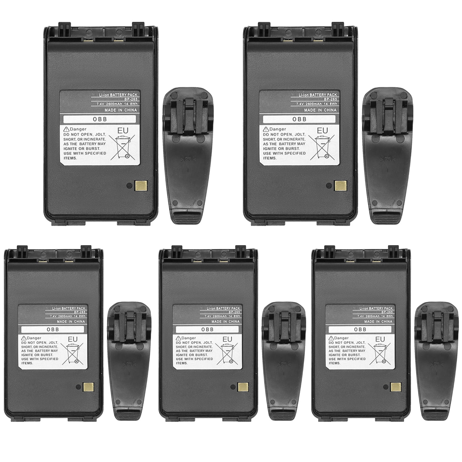 2600mAh Two-Way Radio Batteries BP-265 Battery For ICOM F3001 F4001 ...