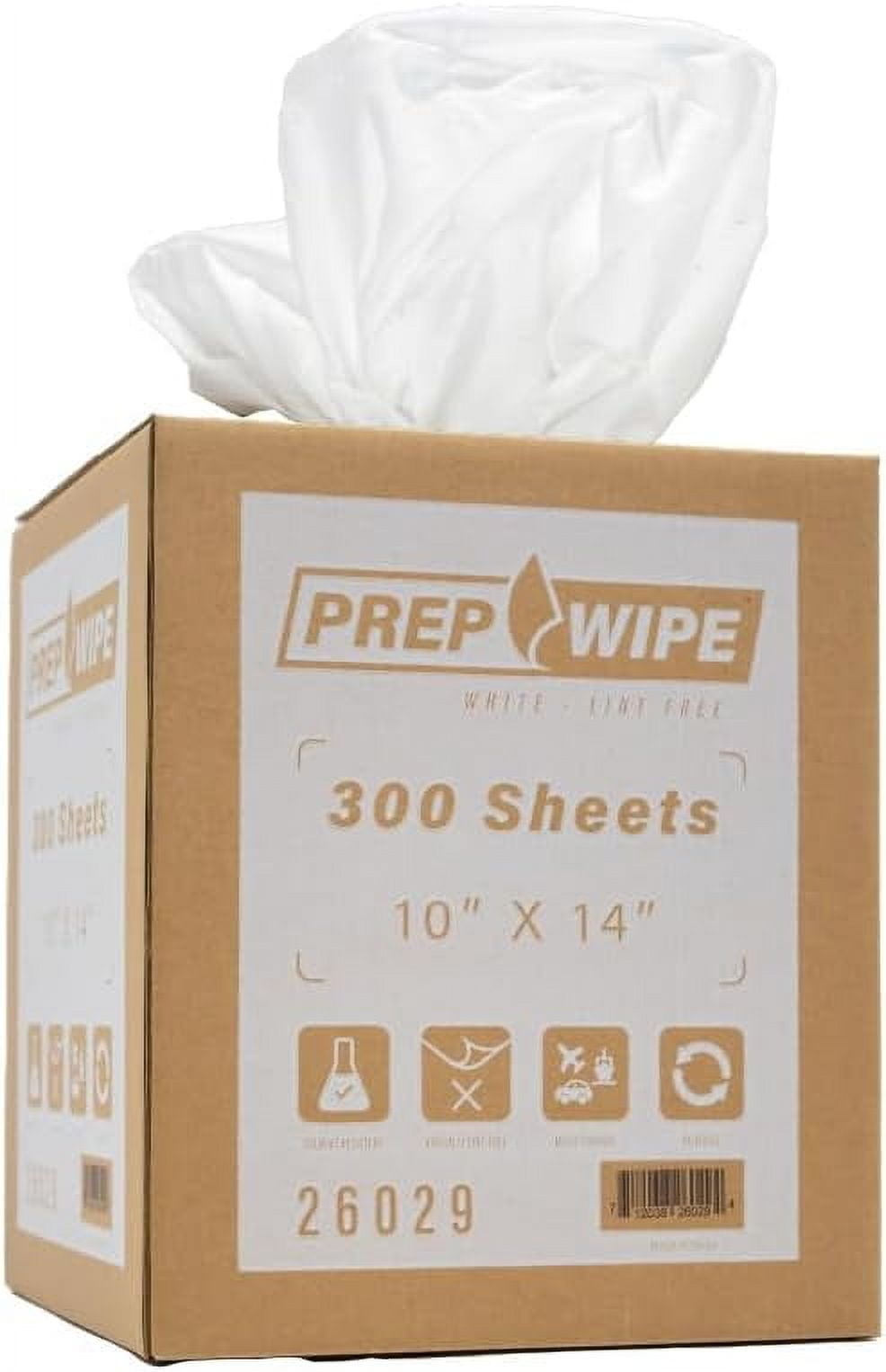 26029 Prep Wipe WHITE Lint Free Cleaning Towels Pack of 300 Sheets, 10 ...