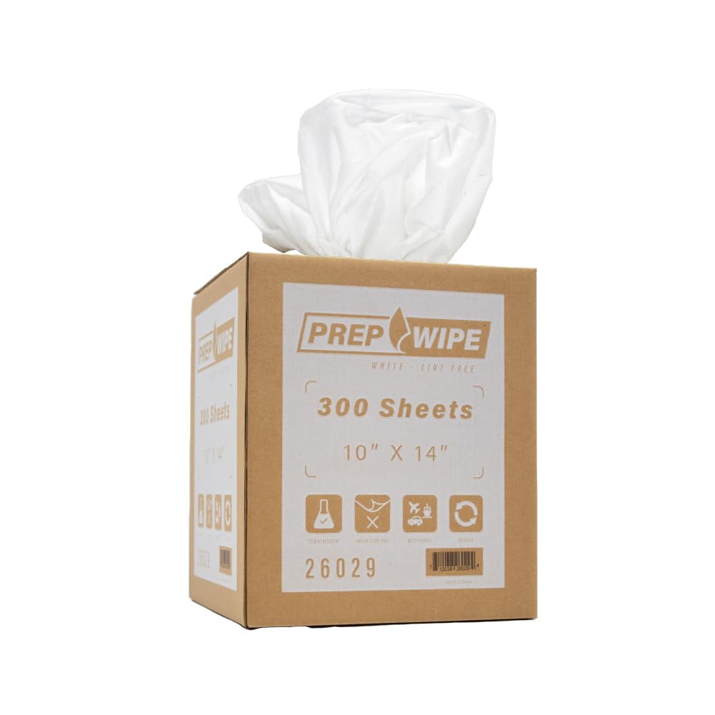 26029 Prep Wipe White Lint-Free Towels Pack of 300, 10" x 14" Reusable ...