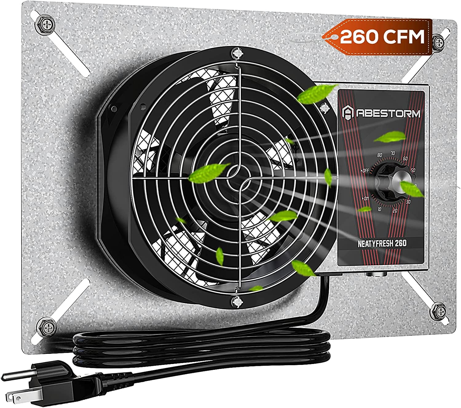 260CFM Crawlspace Ventilation Fans, IP-55 Rated Exhaust Fan with ...