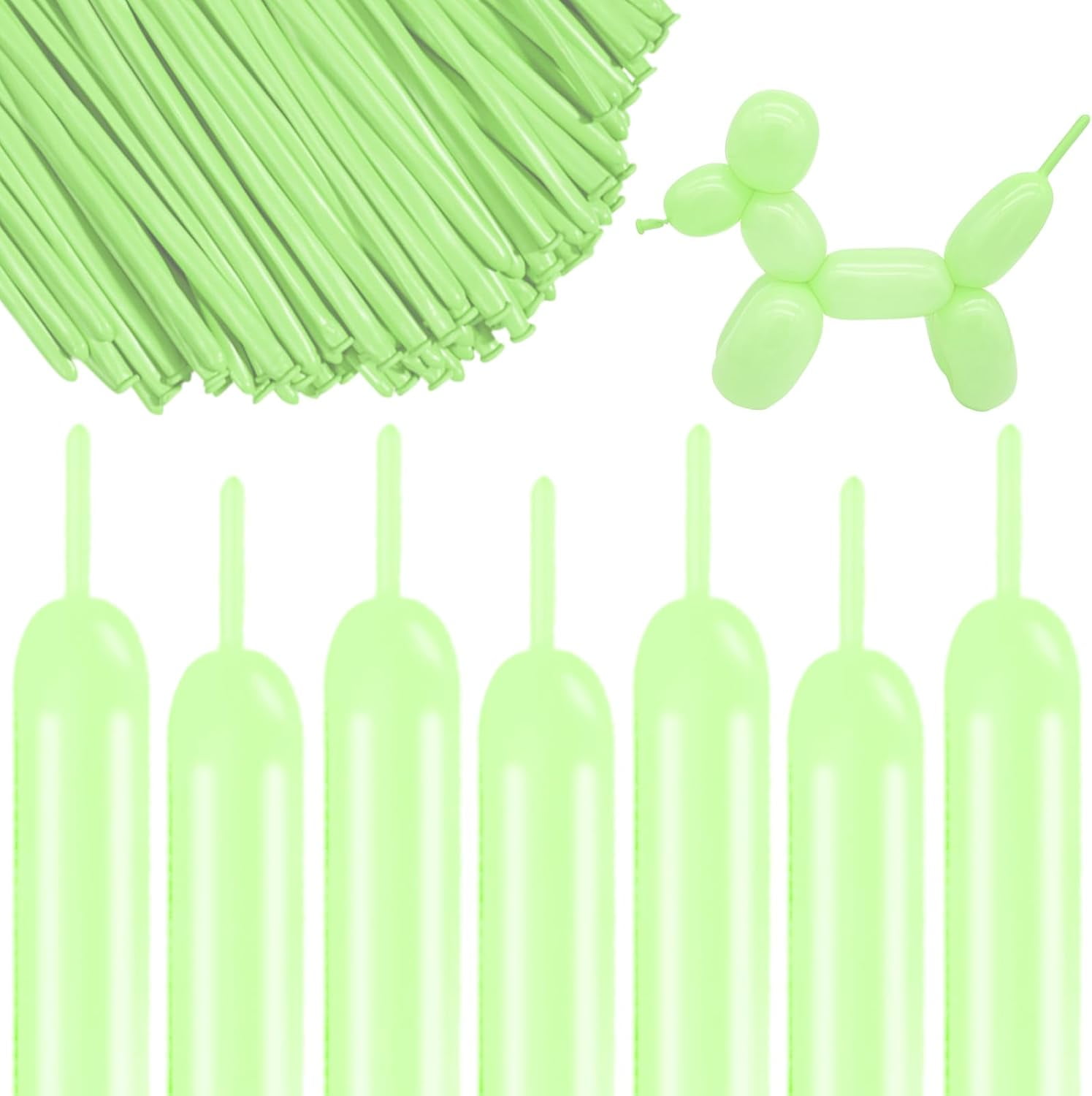 260Q Long Balloons 100 Pack Twisting Animal Balloons Assorted Color ...