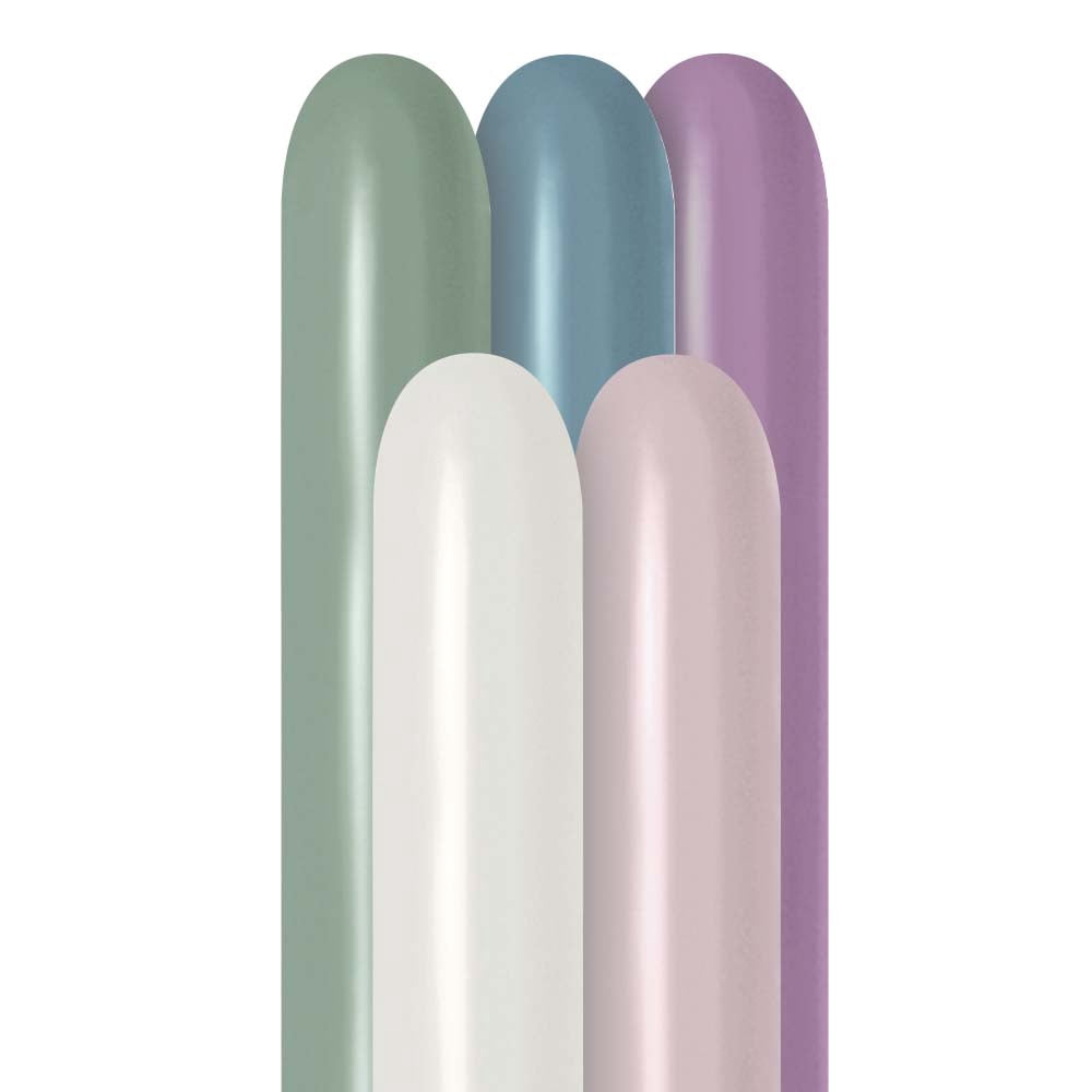 260S Sempertex Pastel Dusk Assortment Latex Entertainer Balloons (50 ...