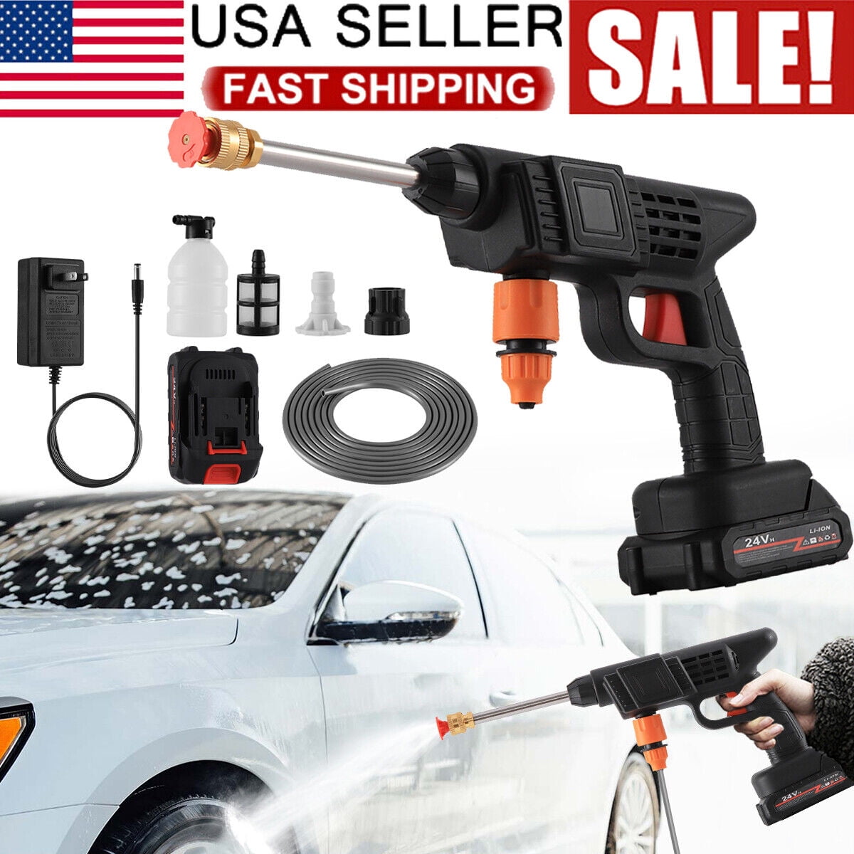 Power Spray Nozzle Water Foamer Snow Foam Lance Cannon Soap Bottle ...