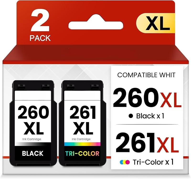 260XL 261XL Replacement for Canon 260 and 261 Ink Cartridges PG-260 CL ...