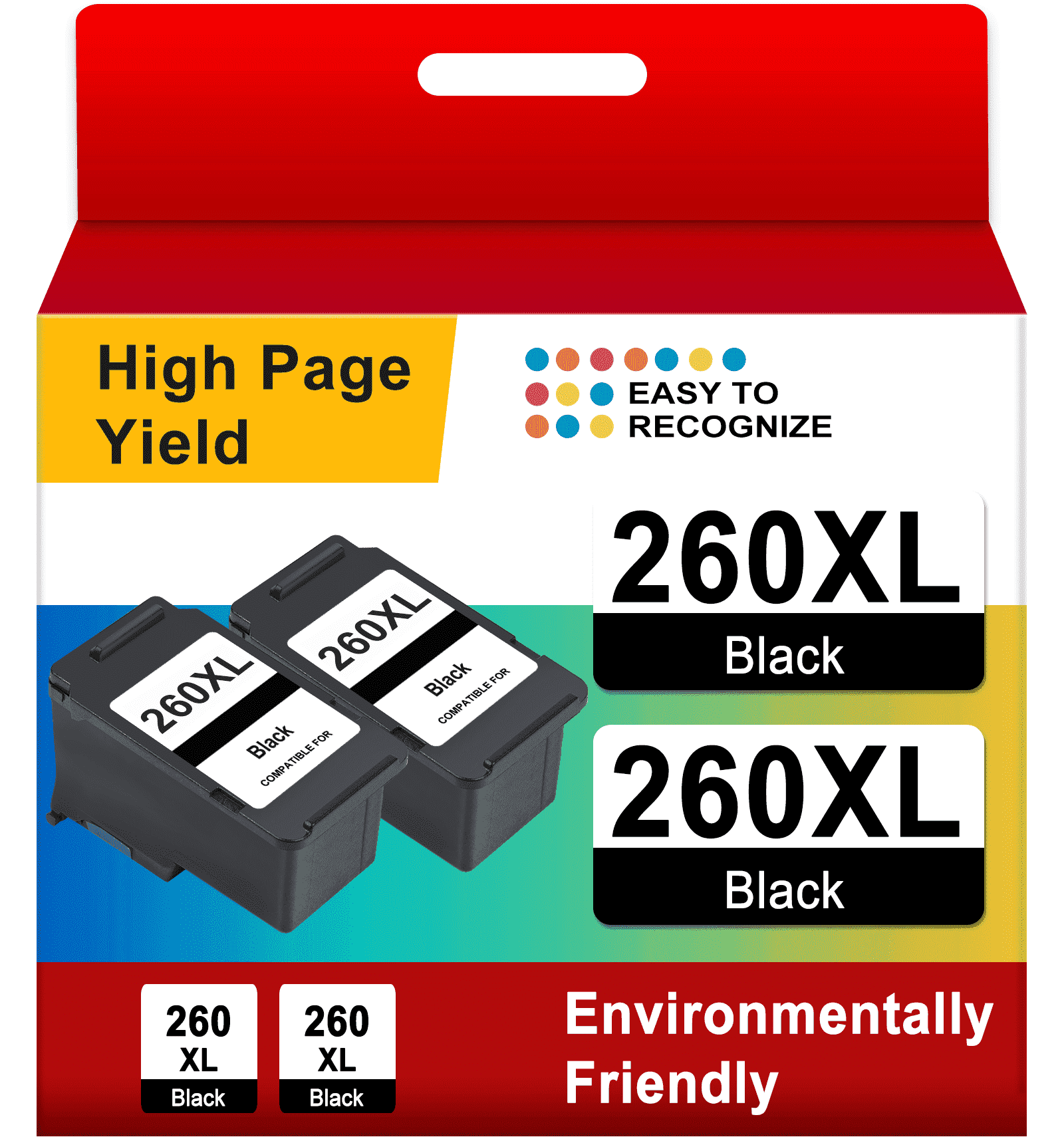 ACTUALCOLOR C 260XL Ink Cartridge, 2 Black Replacement for Canon 260 ...