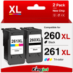Canon Genuine PG-260 Black and CL-261 Color Ink Cartridges Value Pack ...