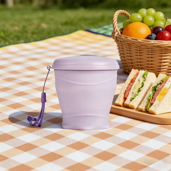 260ml Collapsible Silicone Water Cup - Portable Folding Travel Mug with ...