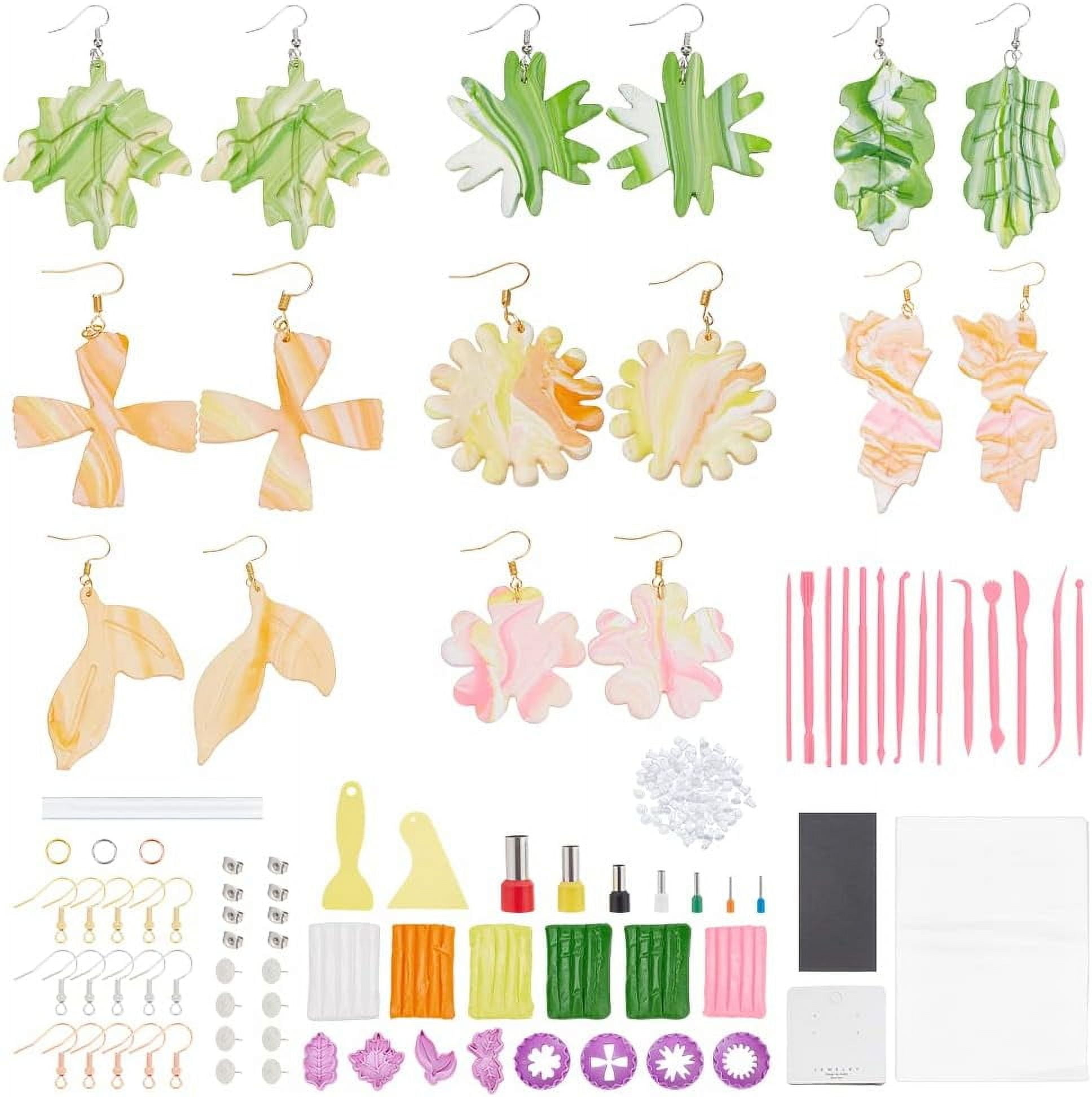 261 Pcs Polymer Clay Earring Making Kit with 15 Pairs Earring Hooks 8 ...