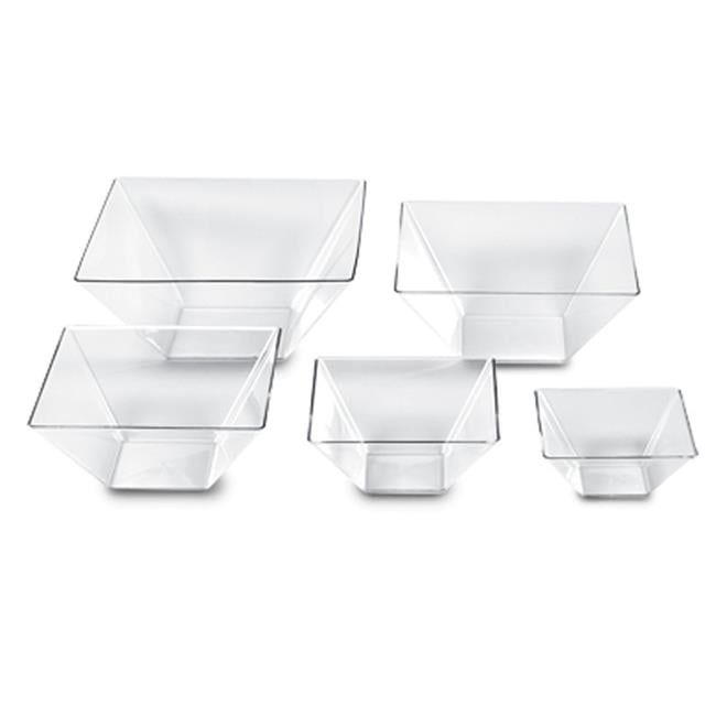 262 PEC 2 qt Plastic Square Bowl - Clear - Pack of 25 - Walmart.com
