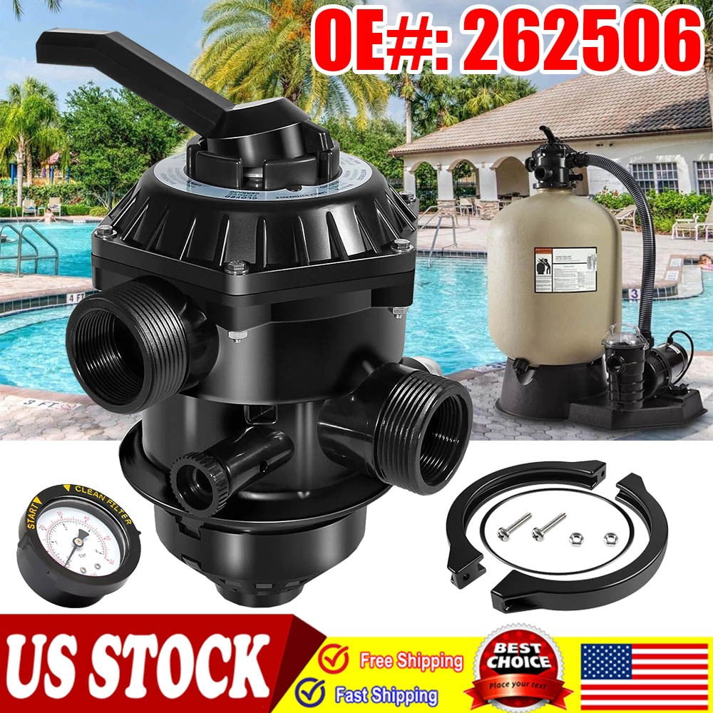 262506 1-1/2-Inch 6-Way Clamp Style Valve for Sand Dollar Pool Spa Sand ...