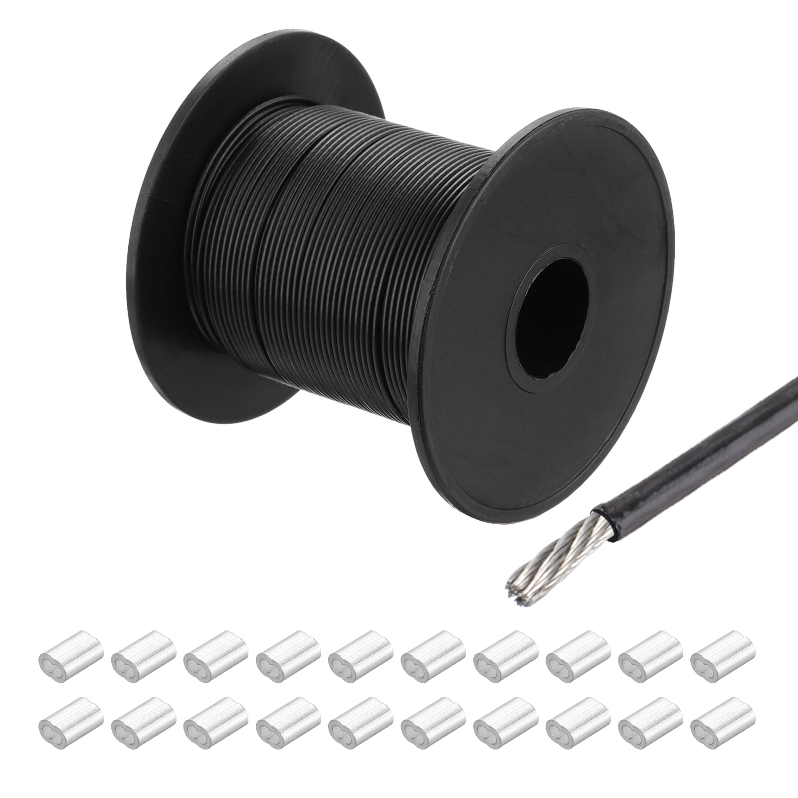 262Ft(80M) Wire Rope 304 Stainless Steel Cable 1/32" (0.8 mm) Vinyl ...