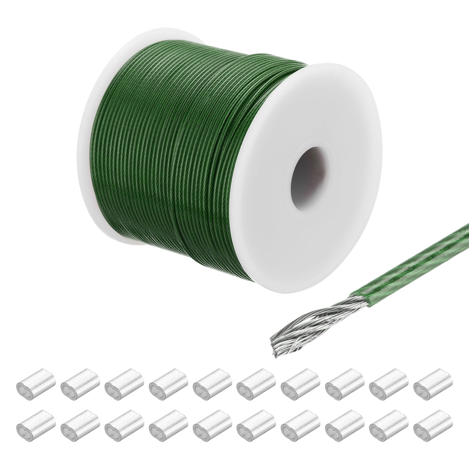 262Ft(80M) Wire Rope 304 Stainless Steel Cable 3/64" (1.2 mm) Vinyl ...