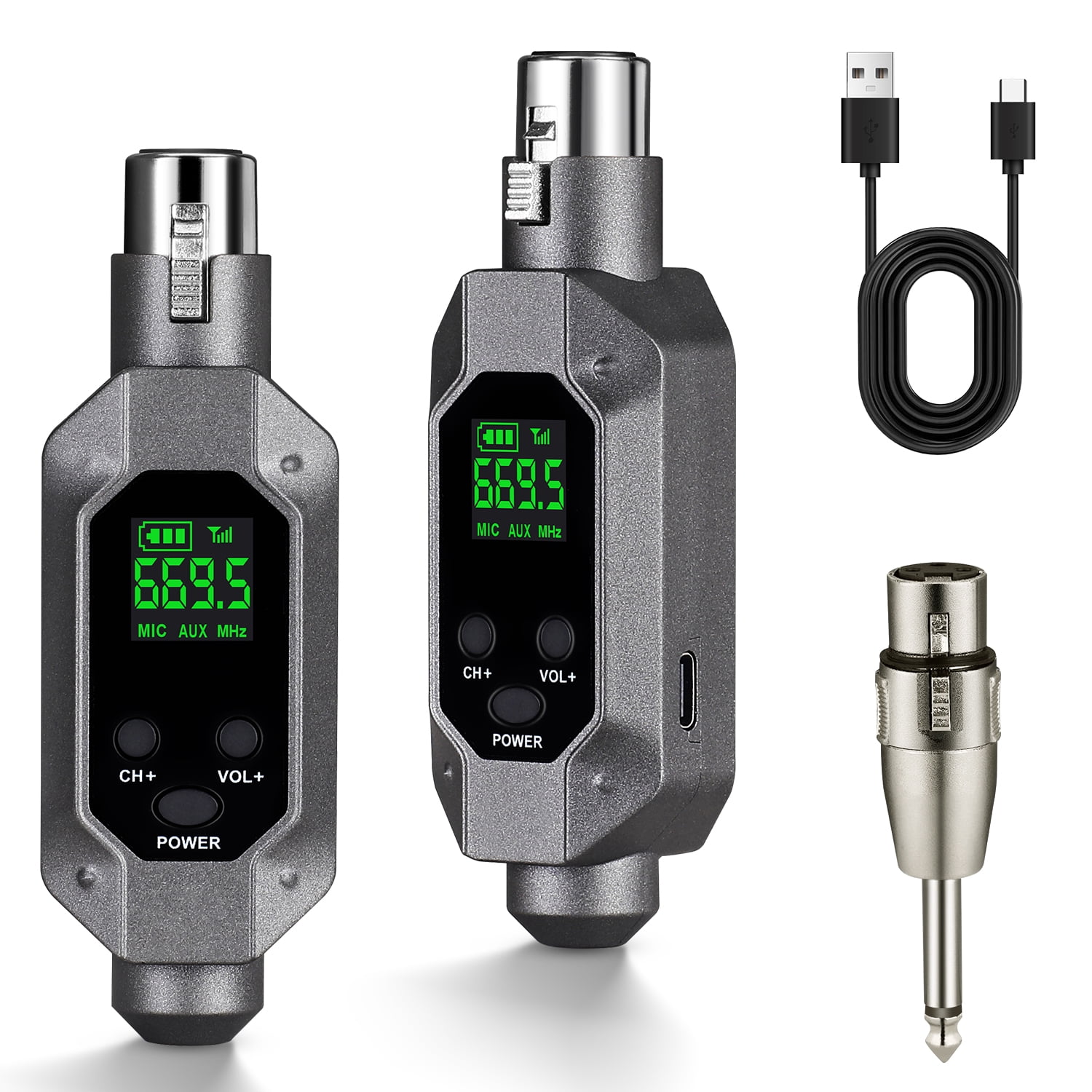 262ft Wireless System with XLR Transmitter Receiver: 48kHz Wireless XLR ...