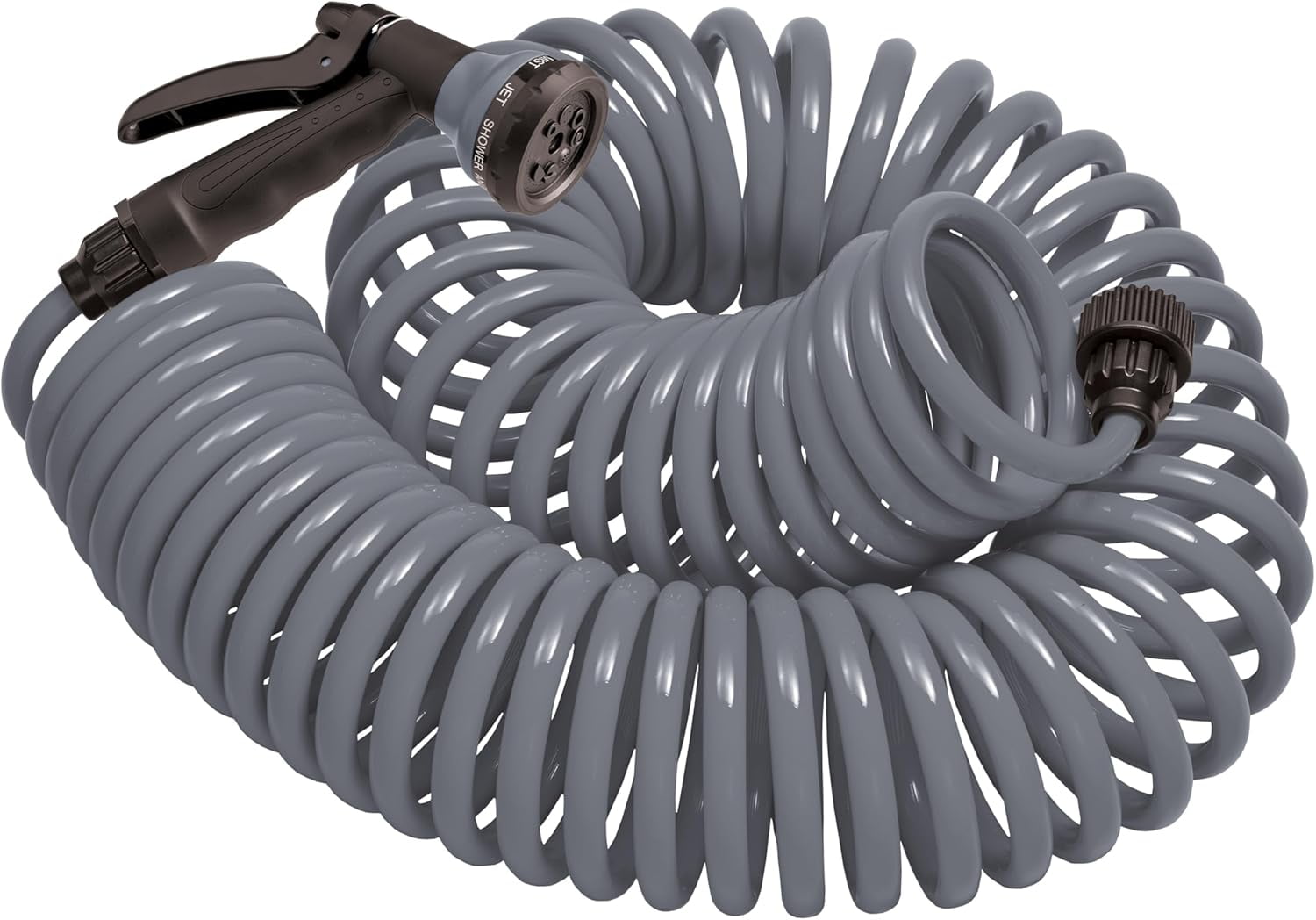 26382 Coil Garden Hose, 25 Feet, with 8-Pattern Hose Nozzle - Walmart.com