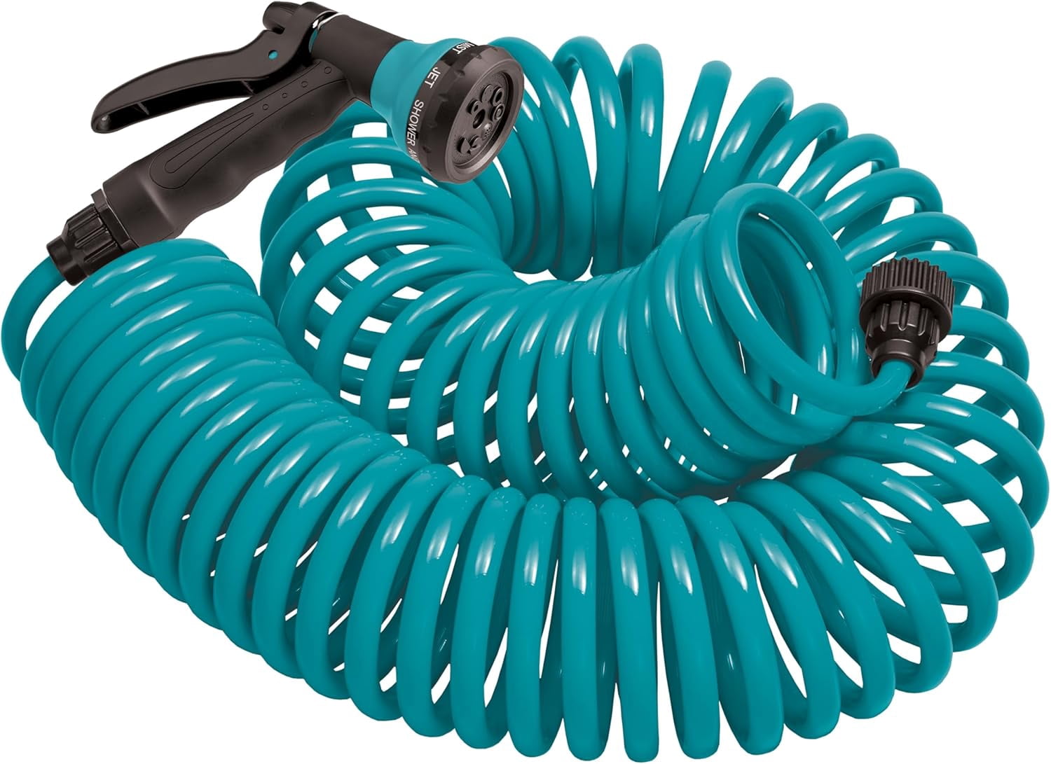 26382 Coil Garden Hose, 25 Feet, with 8-Pattern Hose Nozzle - Walmart.com