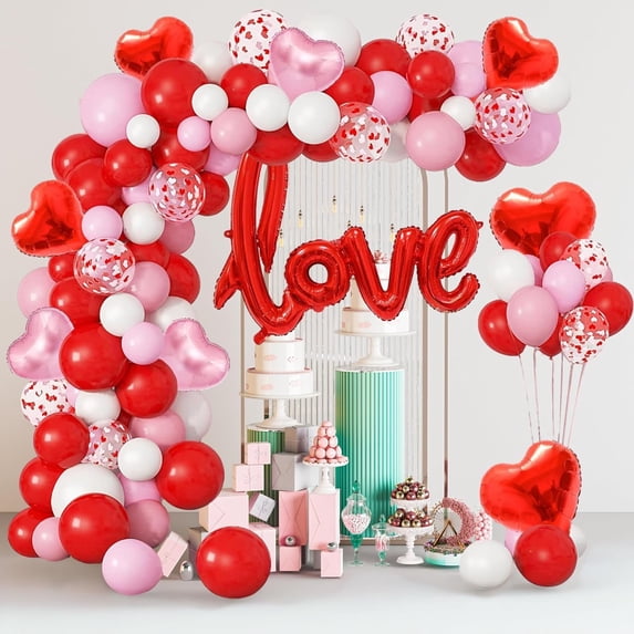263Pcs Valentines Day Balloon Arch Kit, Galentines Love Balloon Garland ...