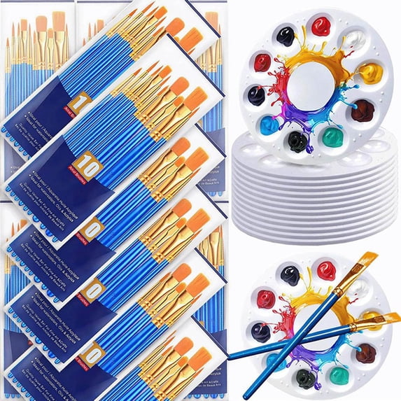 264PCS Paint Brushes and Palettes Set,24Pack of 240PCS Paint Brushes ...