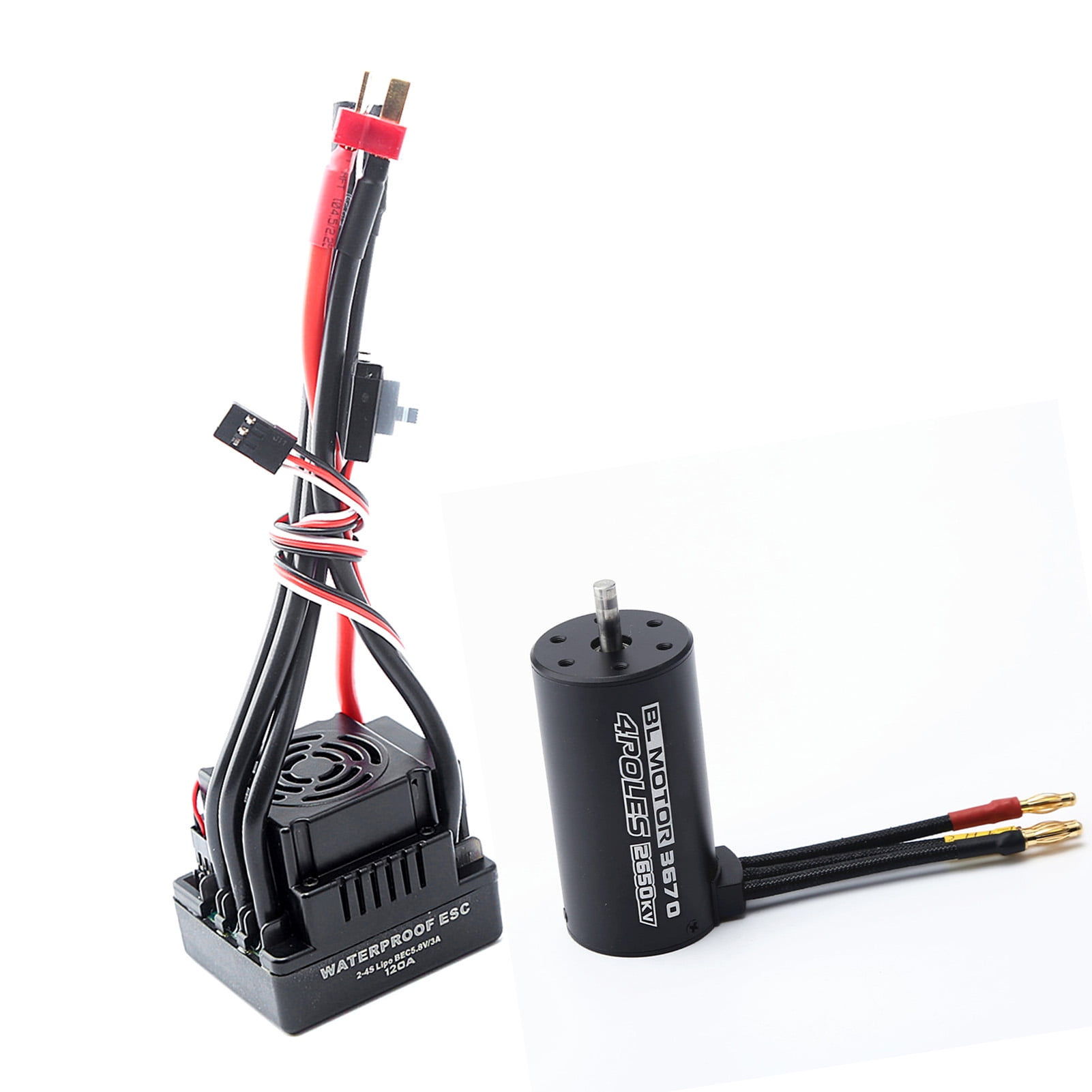 Motor Waterproof 3670 2650KV Brushless Motor 120A Brushless ESC Combo Set For 1/8 Remote Control ...