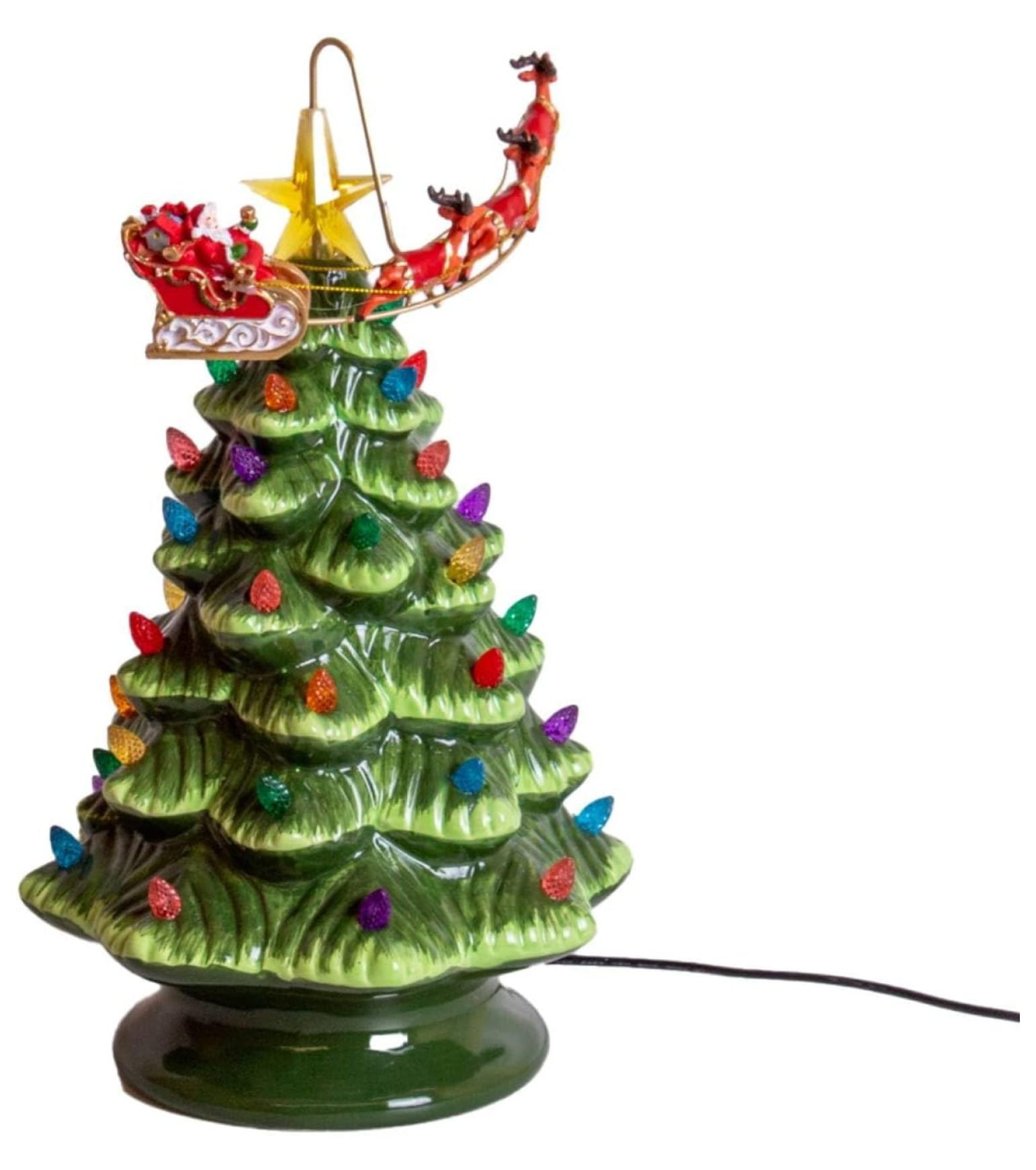2657580 Electric Lighted Ceramic Holiday Christmas Tree with Rotating ...