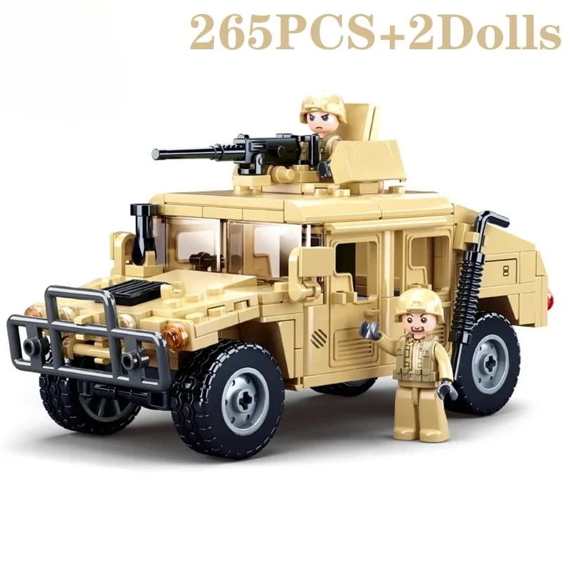 265PCS WW2 Military SWAT H2 Assault Vehicle Building Blocks Army ...