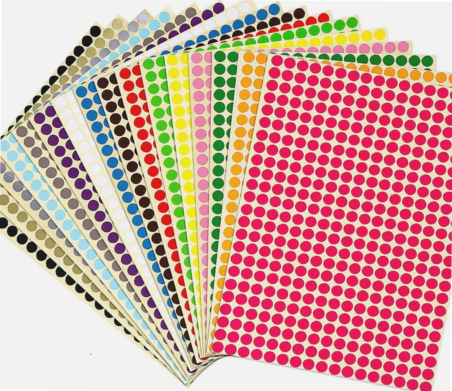 26624pcs 16 Colors 1/4" Small Color Coding Circle Dot Stickers Round ...
