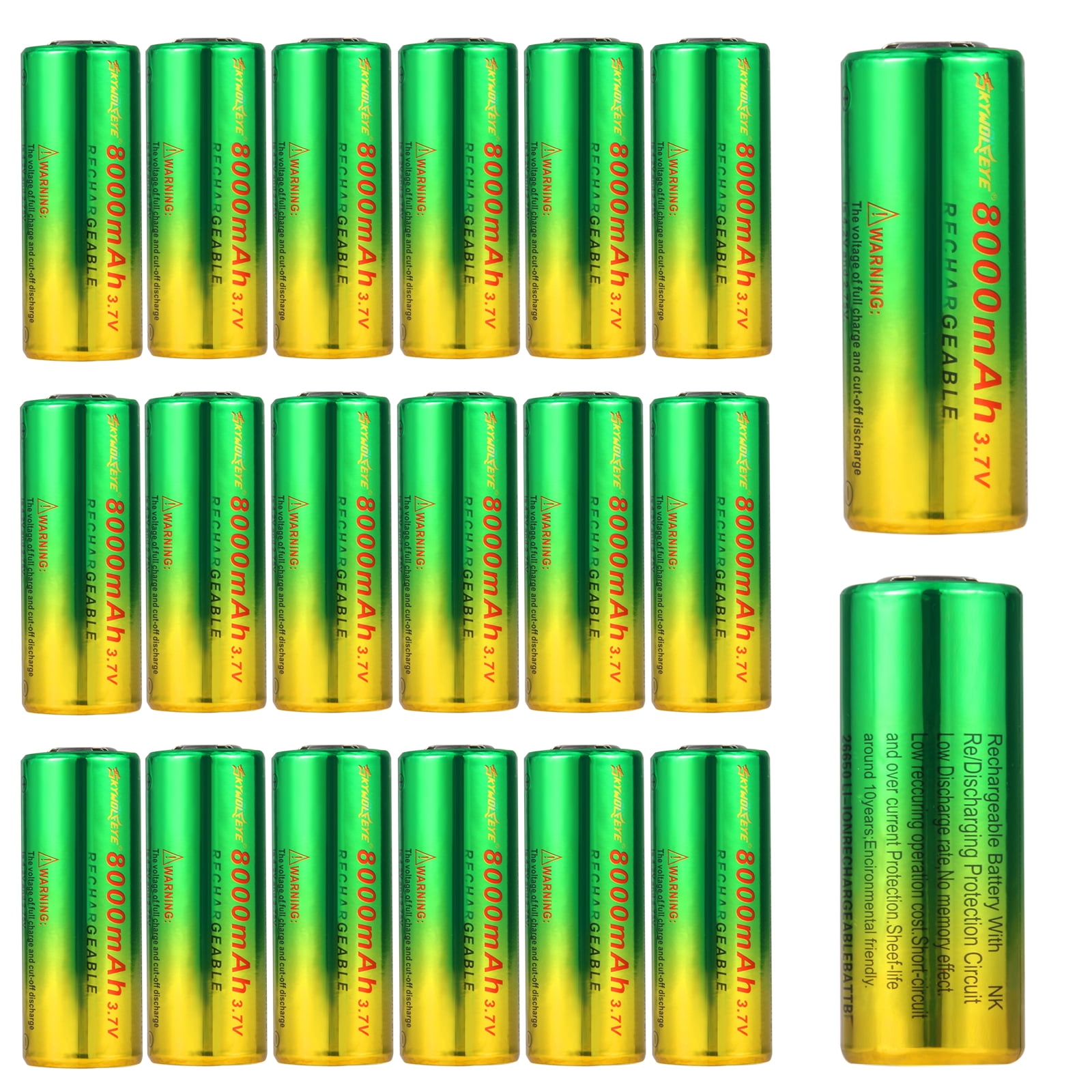 26650 Rechargeable Battery, 8000mah, high Capacity, 3.7v 26650 ...