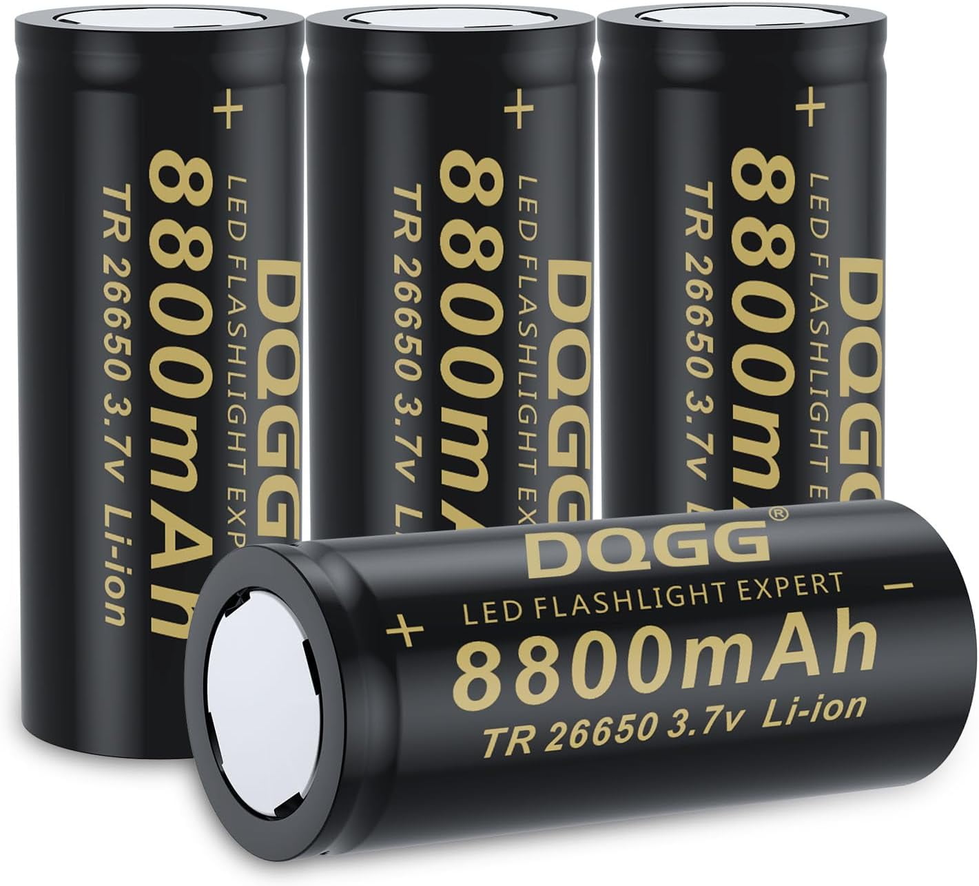 26650 Rechargeable Battery 8800mAh Large Capacity 3.7V 26650 Batteries Rechargeable 4 Pack for ...