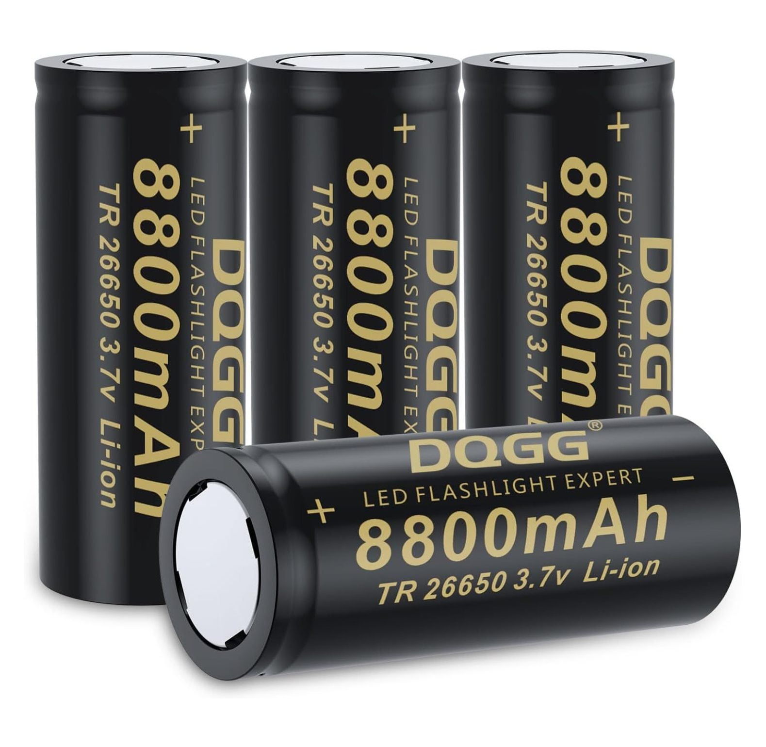 26650 Rechargeable Battery 8800mAh Large Capacity 3.7V 26650 Batteries Rechargeable 4 Pack for ...