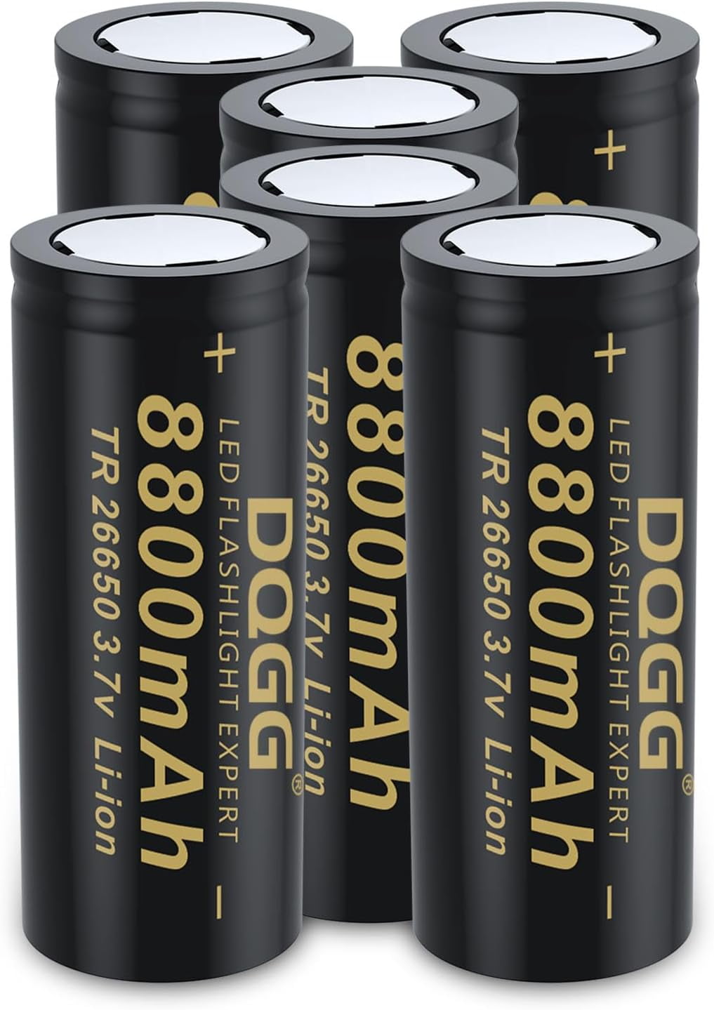 26650 Rechargeable Battery 8800mAh Large Capacity 3.7V 26650 Batteries Rechargeable 6 Pack for ...