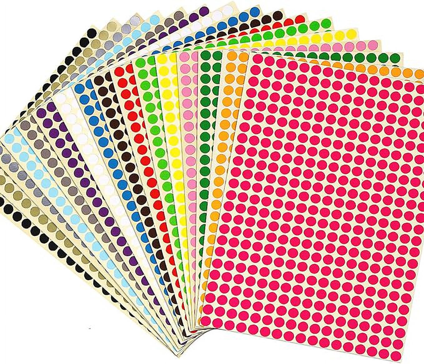 26656pcs 16 Colors 1/4" Small Color Coding Circle Dot Stickers Round Coding Dot Labels (26656 ...