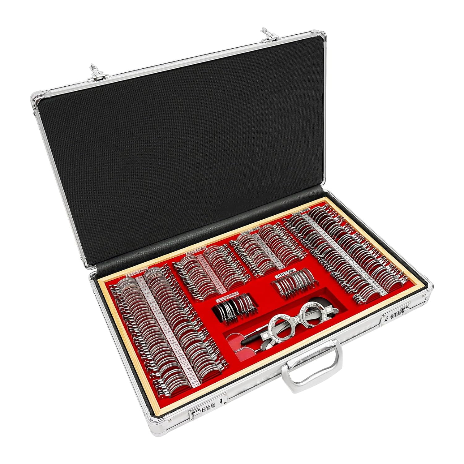 266Pcs Optometry Rim Case Kit, Precise Optical Trial Lens Set Metal Rim ...