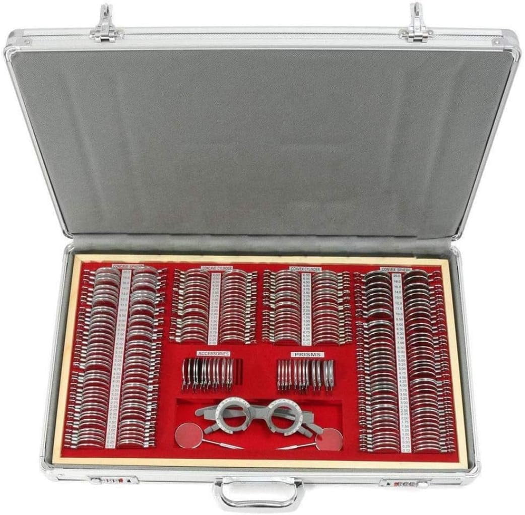 266pcs Optical Trial Lens Set Professional Metal Rim Optometry Case Kit ...