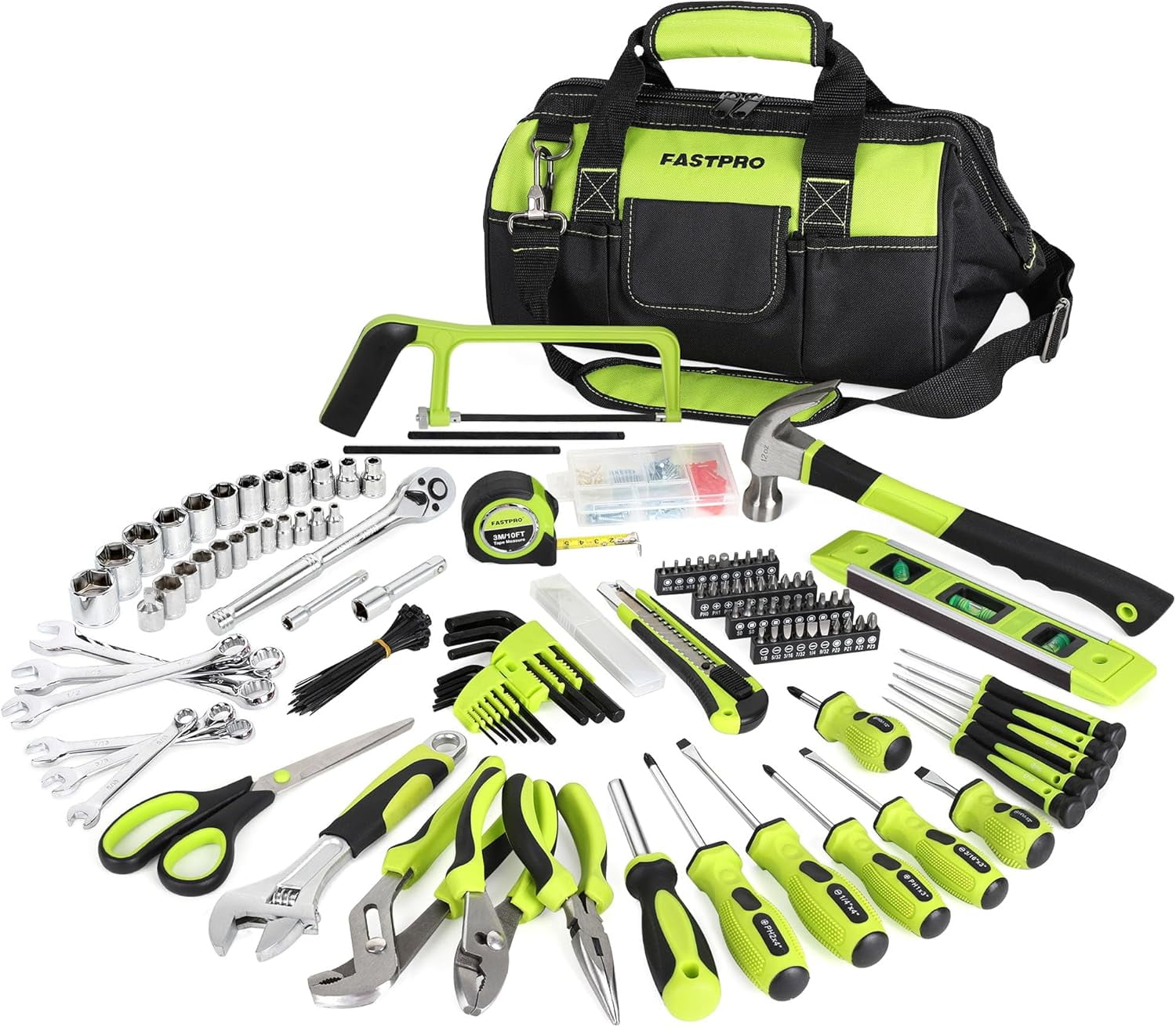 267-Piece Home Tool Set, Household Repairing Tool Kit with 13-Inch Wide ...