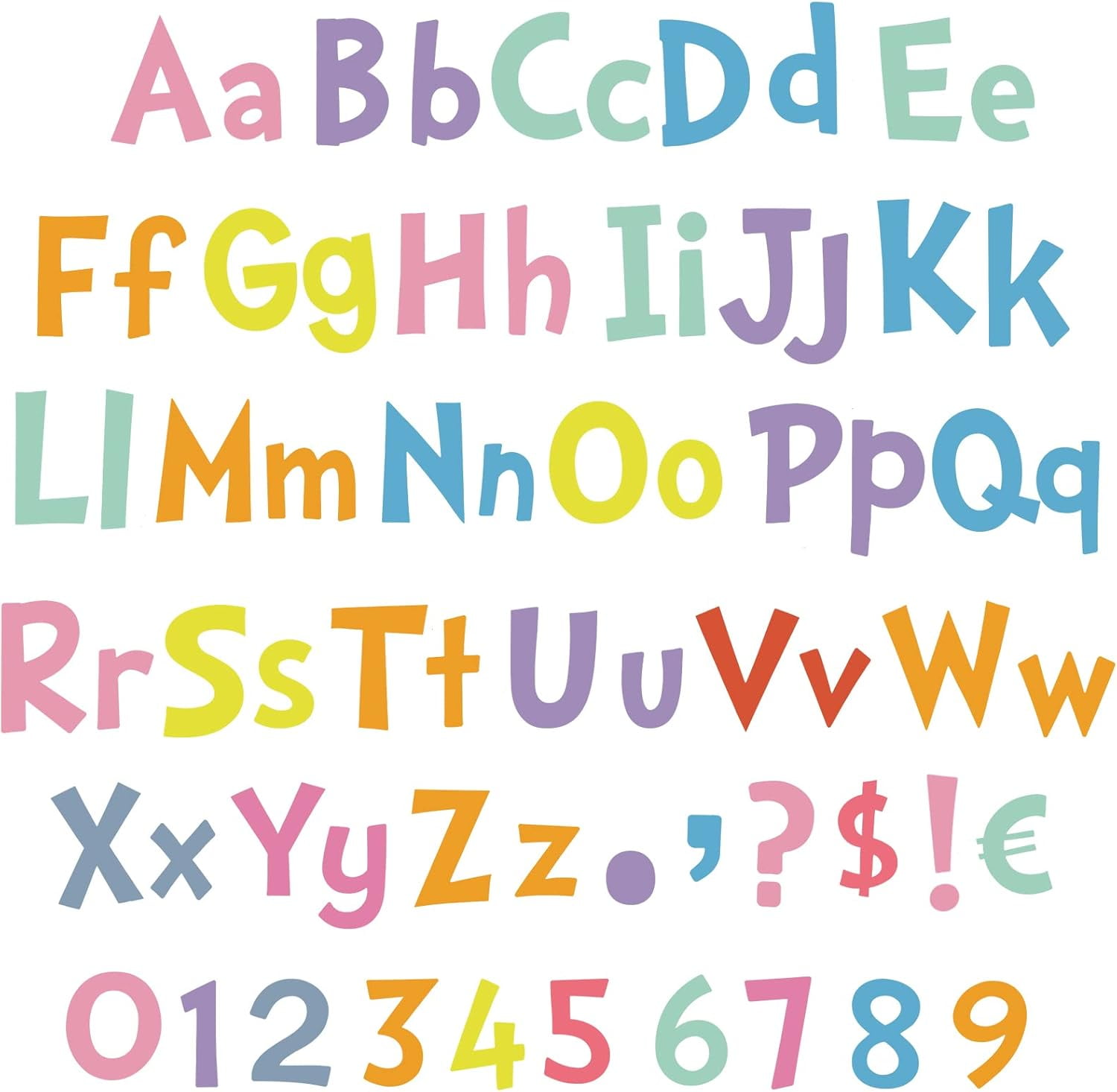 268 Pcs 5 Inch Colorful Bulletin Board Letters Combo Set, Chalkboard ...